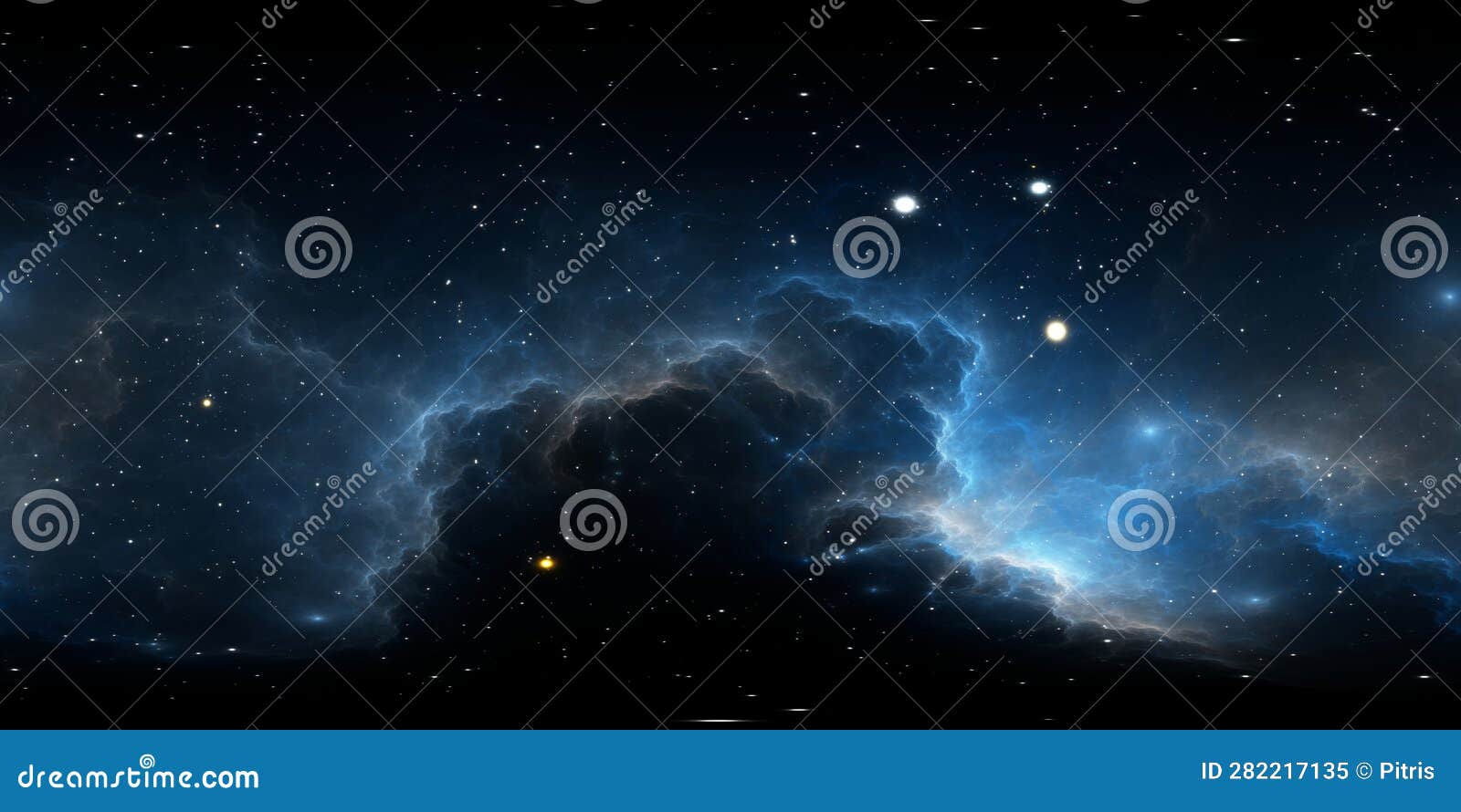 360 Degree Virtual Reality Space Nebula, Equirectangular Projection ...