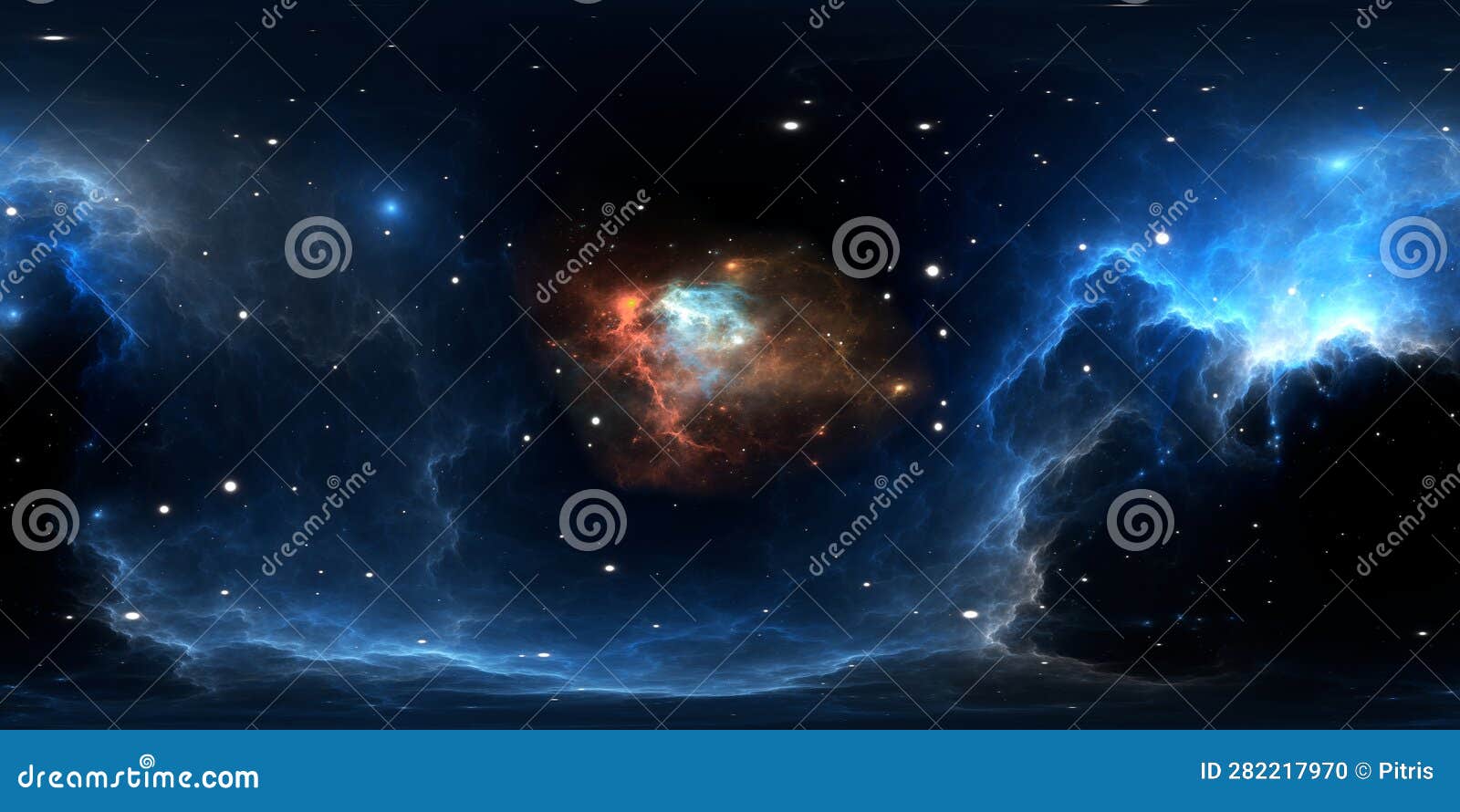 360 Degree Virtual Reality Space Nebula, Equirectangular Projection ...