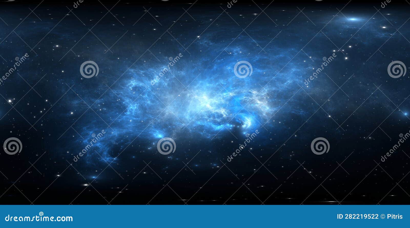 360 Degree Virtual Reality Space Reflection Nebula, Equirectangular ...