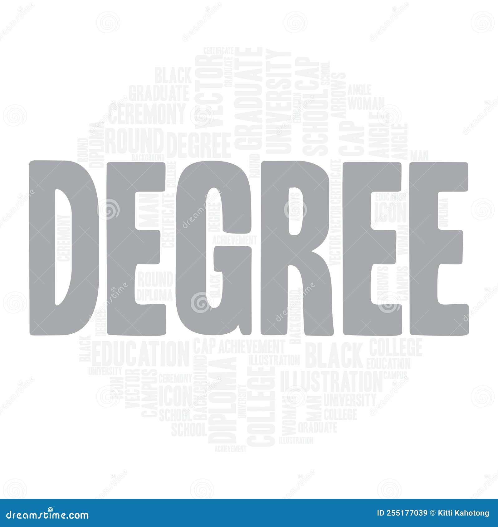 Degree Word Cloud Art Detailed Vector Stock Illustration - Illustration ...