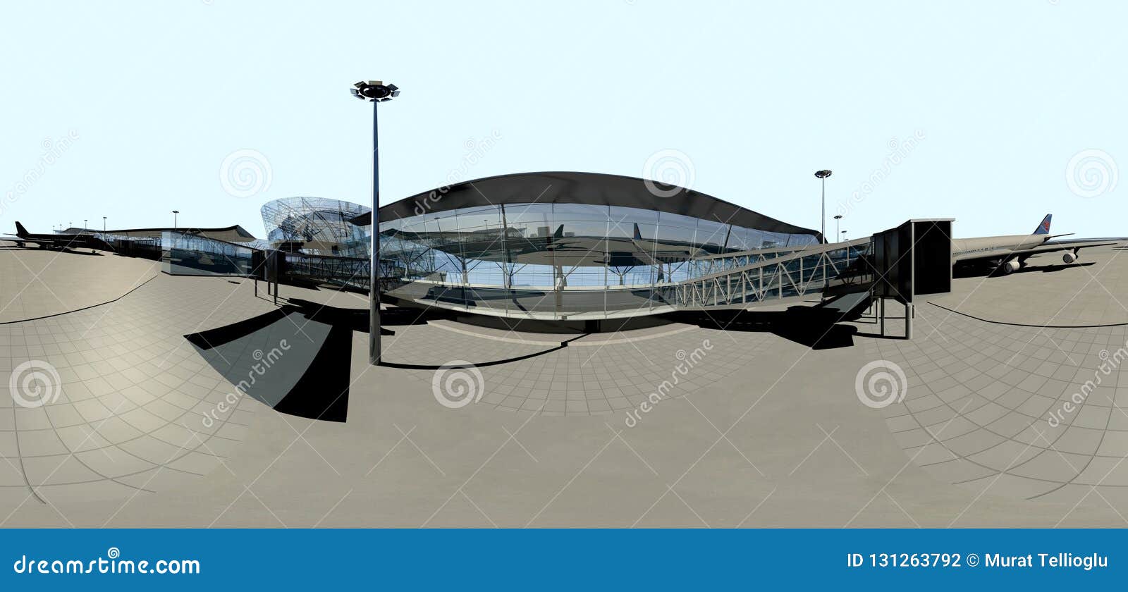 360 degrees airport view stock illustration. Illustration of blue ...