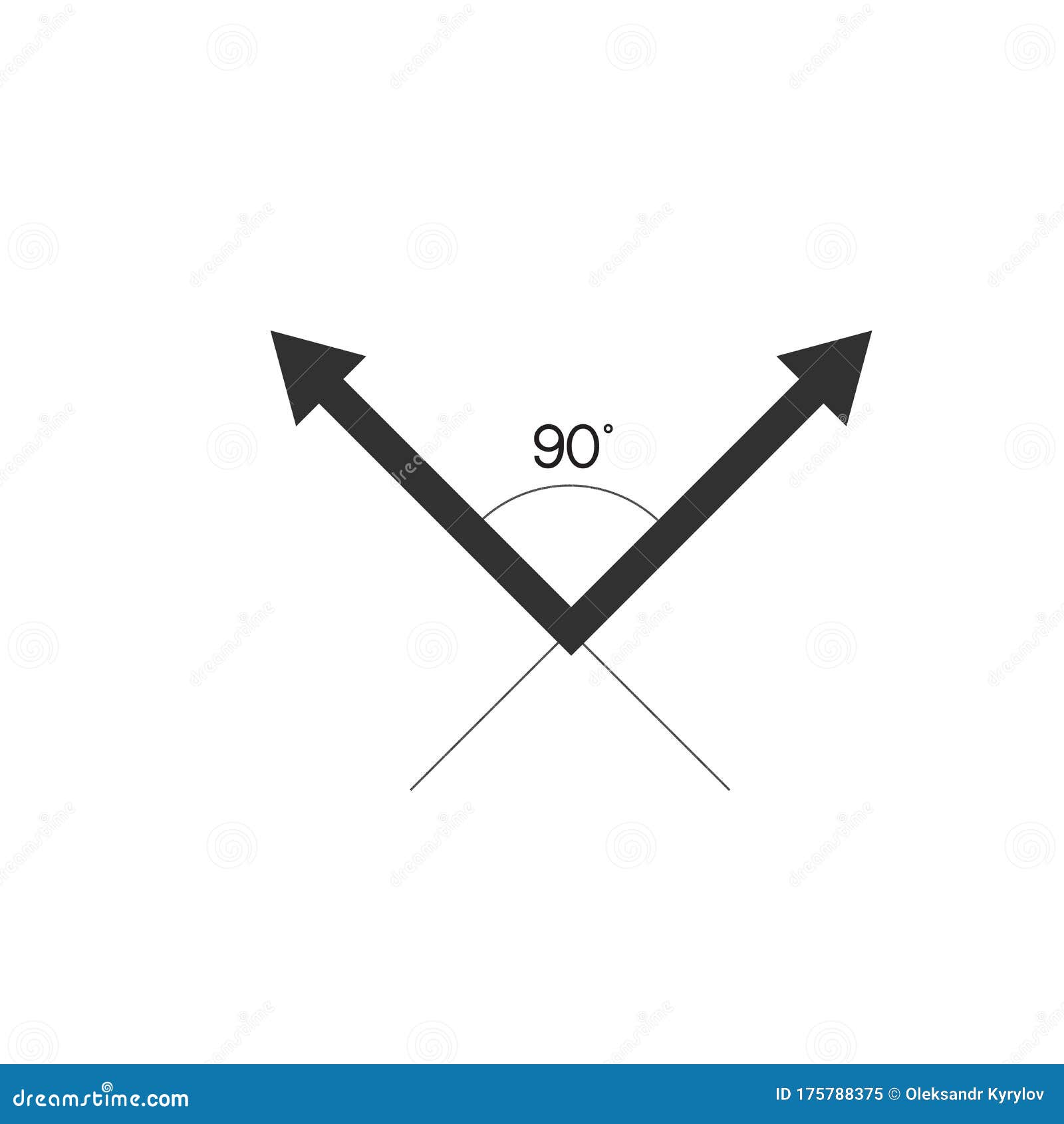 90 Degrees Angle with Arrows. Stock Vector Illustration Isolated on ...