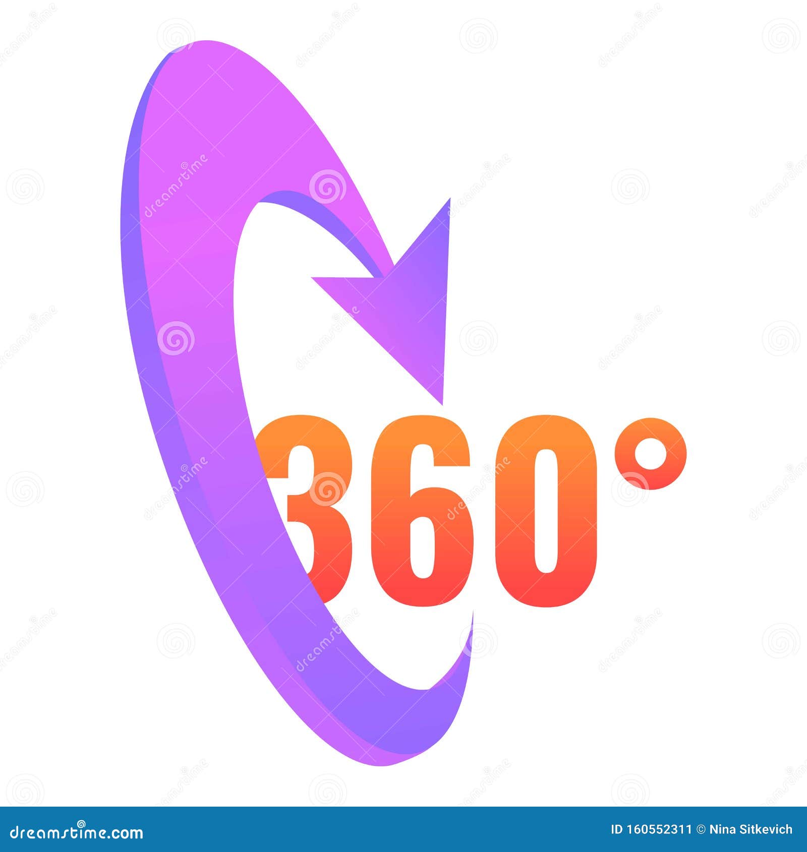 180 Degrees Angle Outline Circular Icon - Vector Symbol | CartoonDealer ...