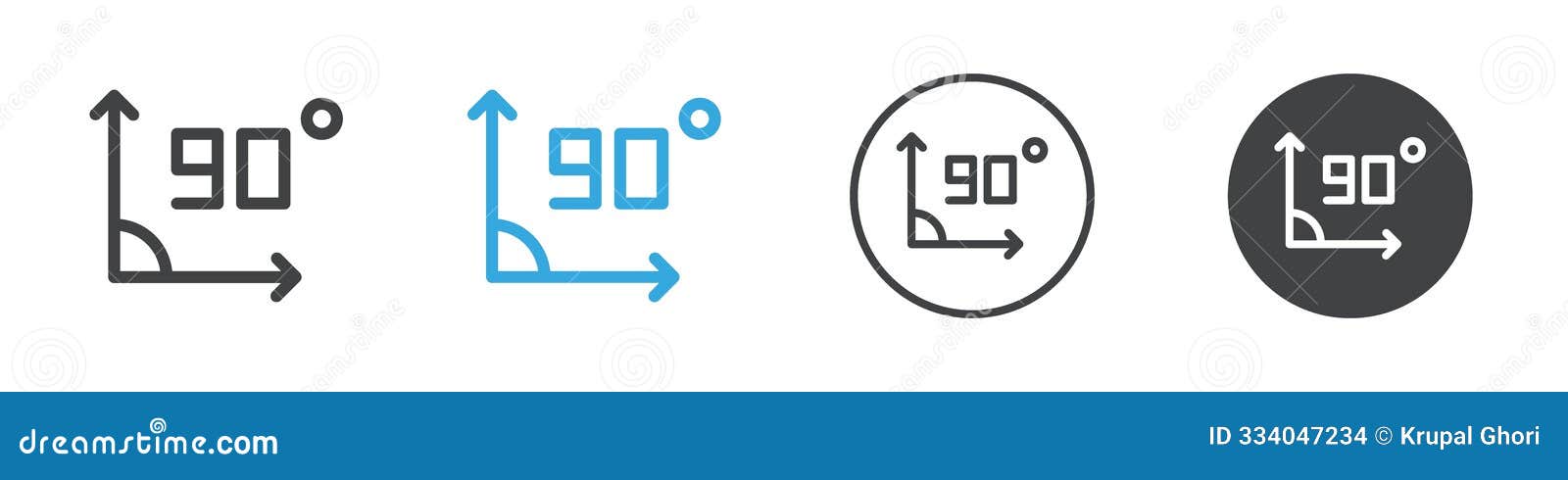 90 Degrees Angle Icon Vector Logo Outline Stock Vector - Illustration ...