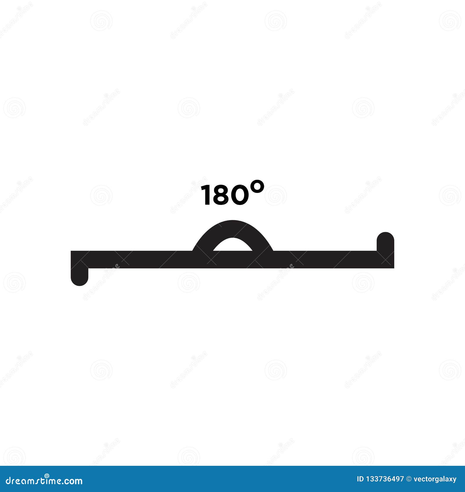 180 Degrees Angle Icon Vector Sign and Symbol Isolated on White ...
