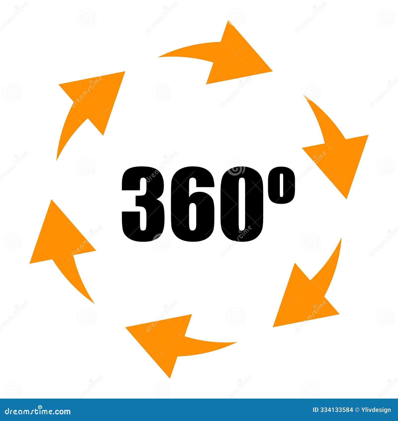 360 Degrees Angle Sign Showing Full Rotation Stock Illustration ...