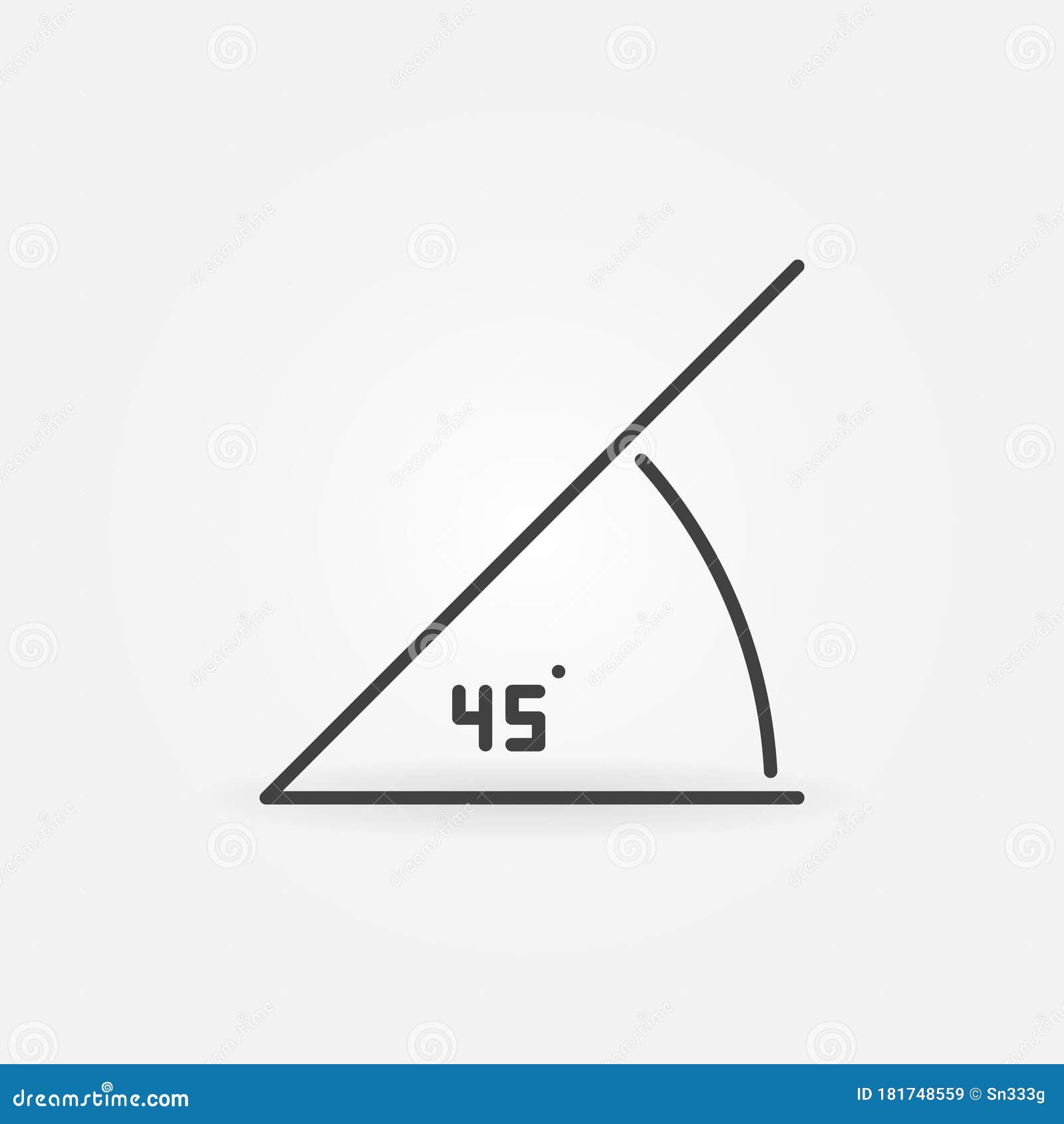 45 Degrees Angle Vector Concept Icon in Thin Line Style Stock Vector ...