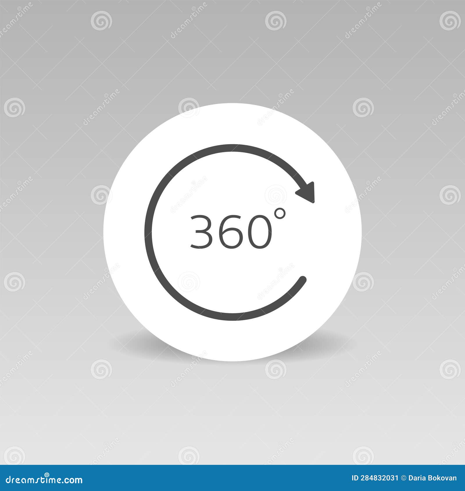 360 Degrees Angle Vector Icon Circle Arrow Sign Stock Vector ...