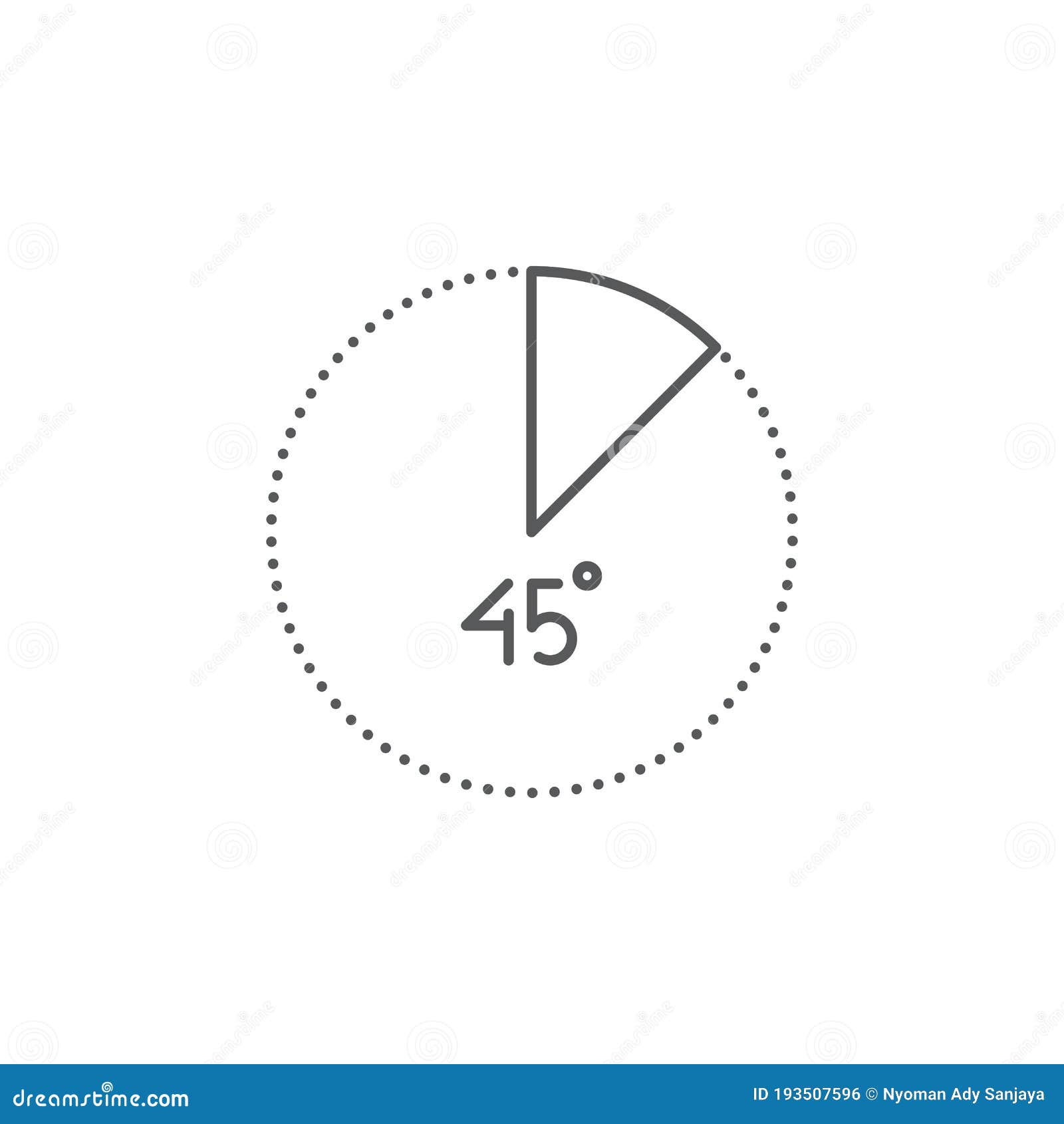 45 Degrees Angle Vector Icon Symbol Isolated on White Background Stock ...