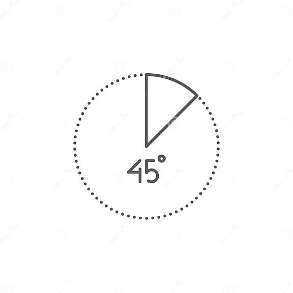 45 Degrees Angle Vector Icon Symbol Isolated on White Background Stock ...