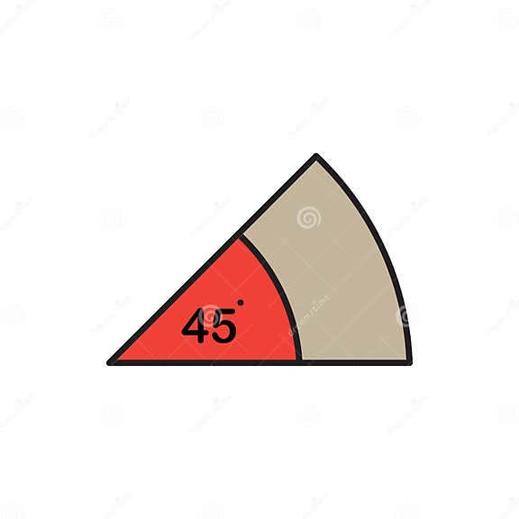 45 Degrees Angle Vector Icon Symbol Isolated on White Background Stock ...