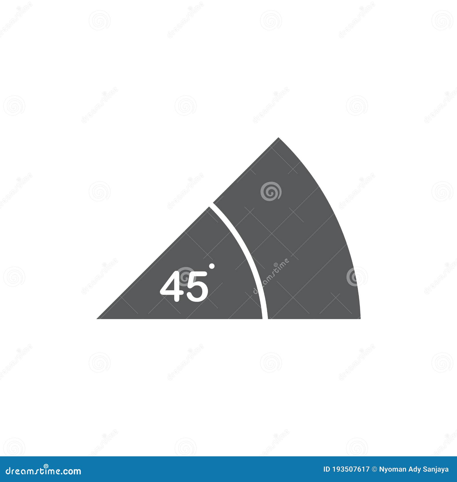 45 Degrees Angle Vector Icon Symbol Isolated on White Background Stock ...