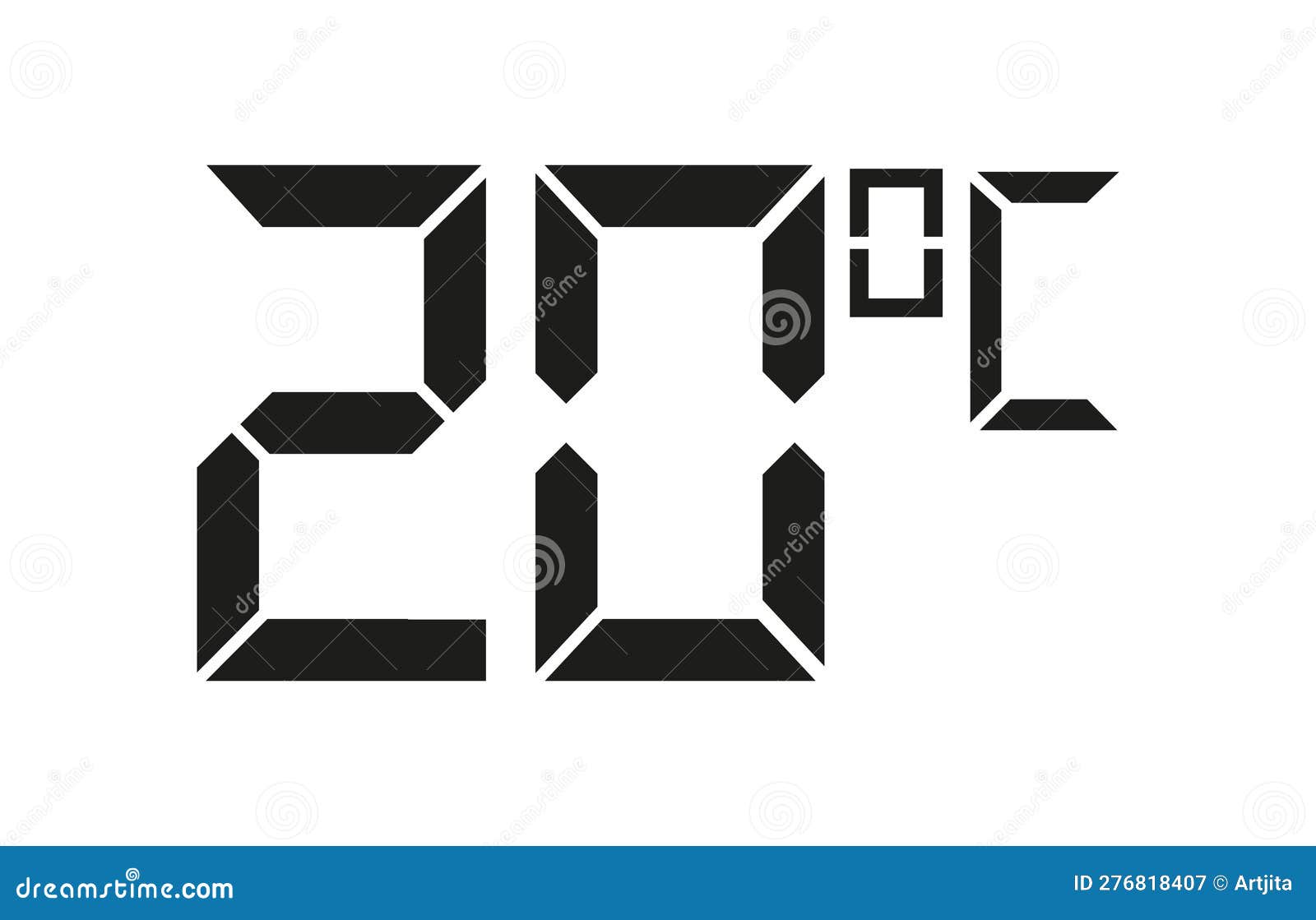 20 Degrees Celsius. Indications of a Temometer, Controller for Floor ...