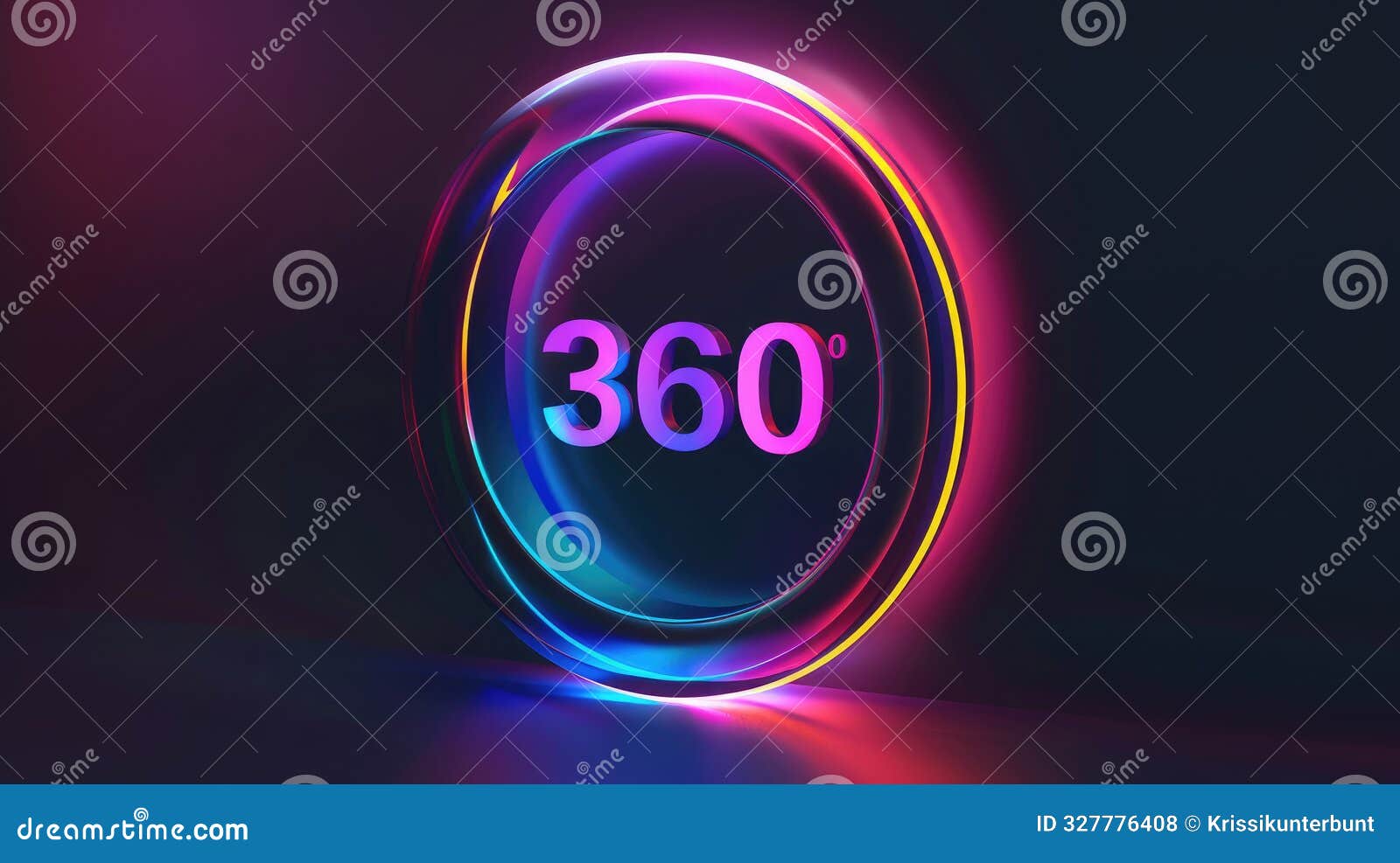 360 Degrees Digital Glowing Circle AI Generated Stock Illustration ...