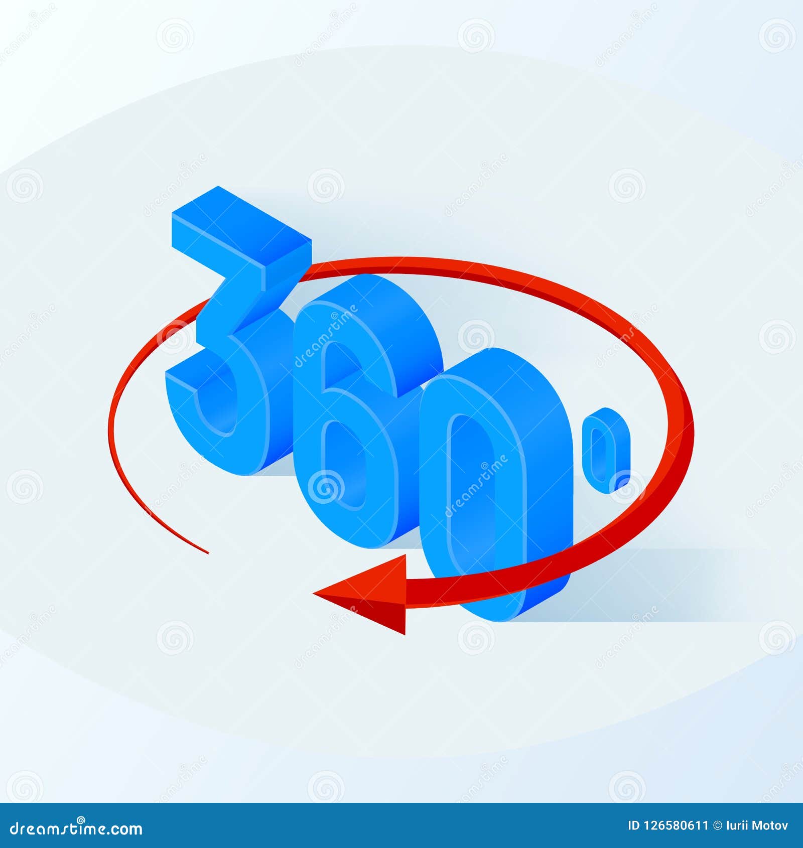 360 Degrees Icon. 3d Isometric Angle 360 Degrees View Sign. Virtual ...