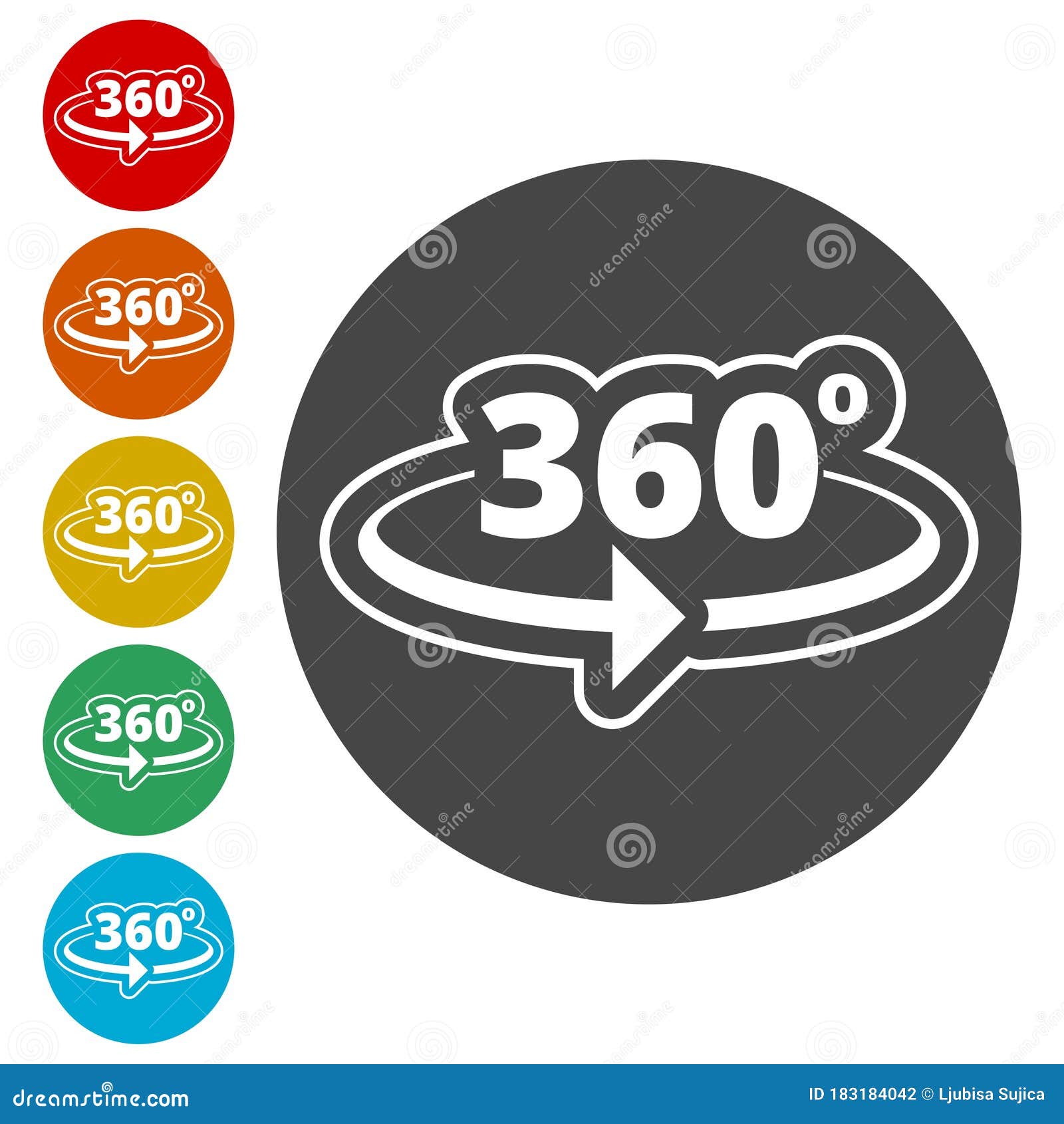 360 degrees icon stock vector. Illustration of business - 183184042