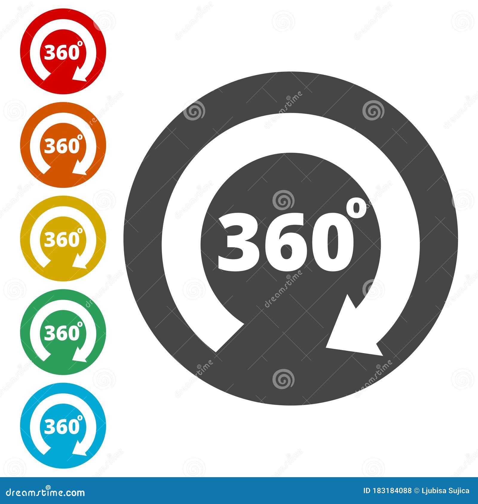 360 degrees icon stock vector. Illustration of office - 183184088