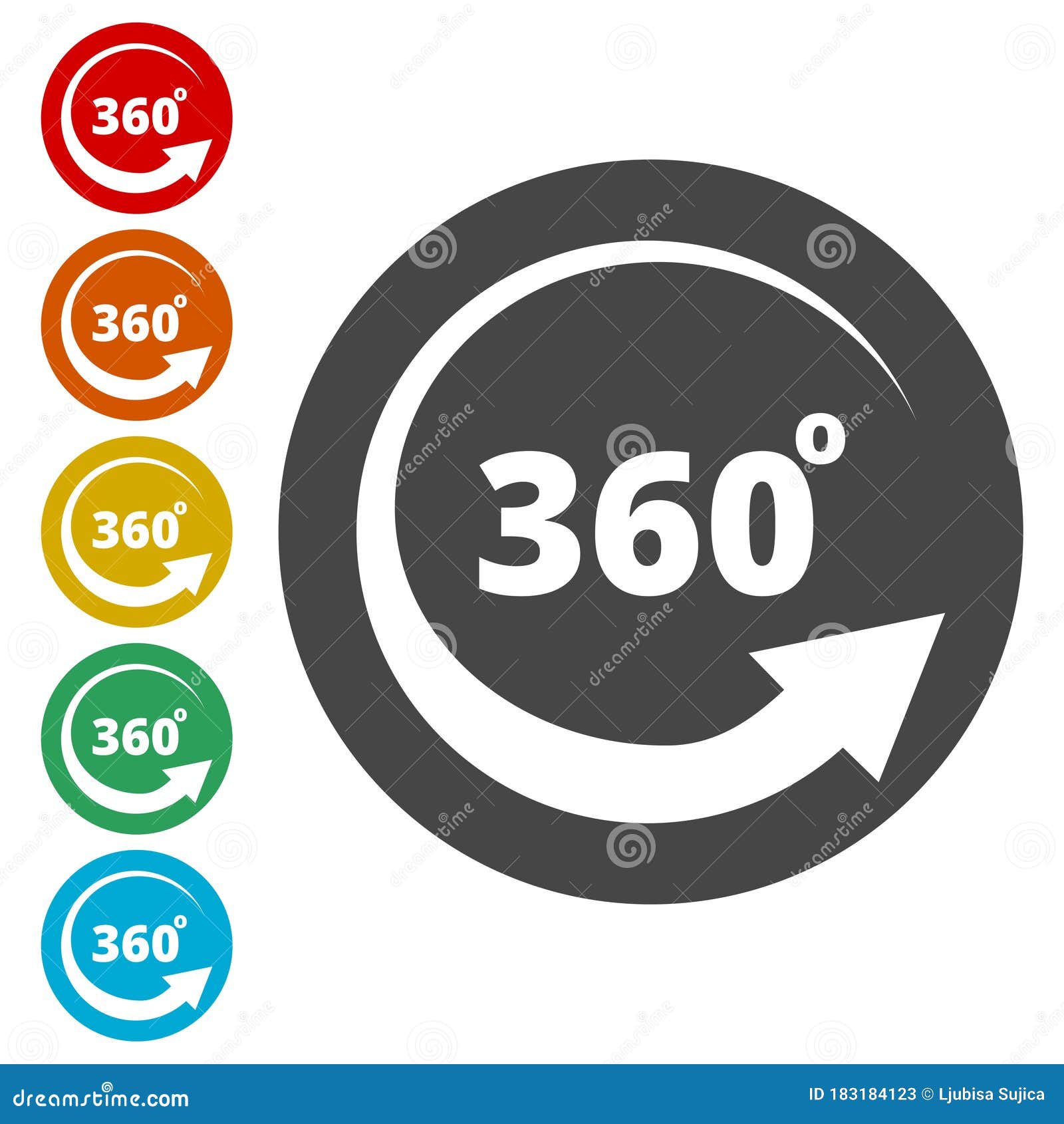 360 degrees icon stock vector. Illustration of long - 183184123