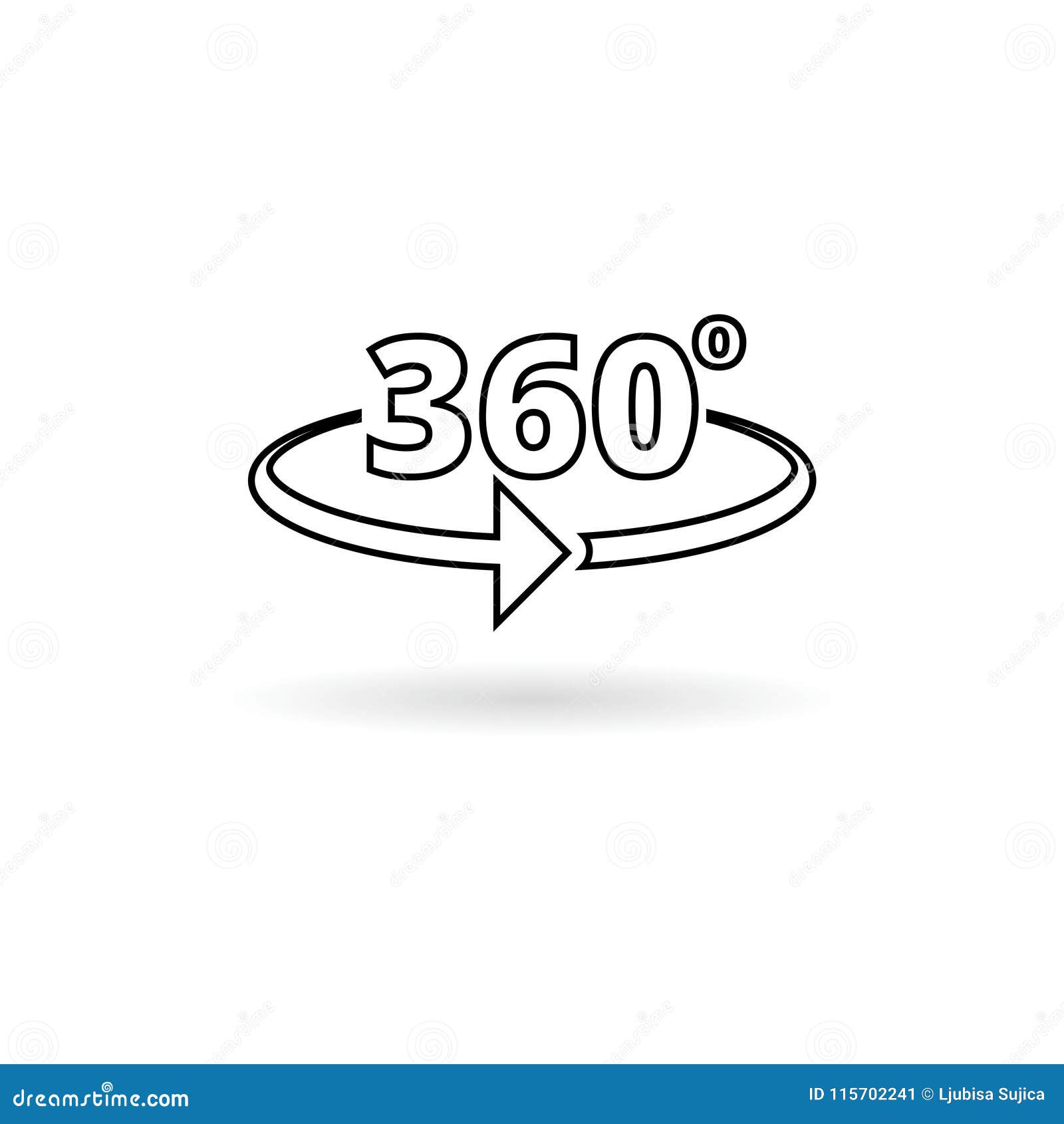 360 degrees line icon stock vector. Illustration of marketing - 115702241