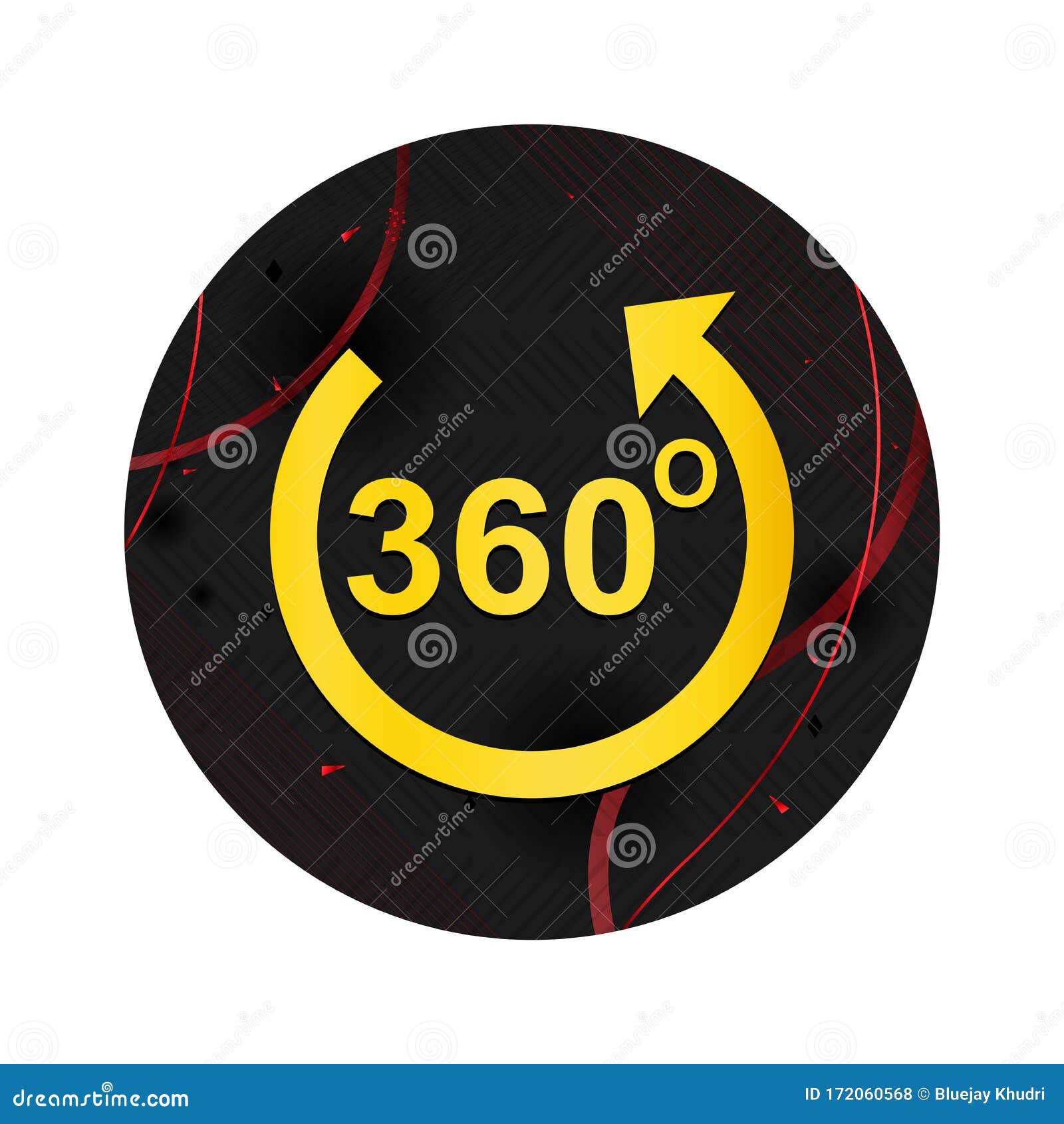 360 Degrees Rotate Arrow Icon Elegant Black Round Button Stock Vector ...