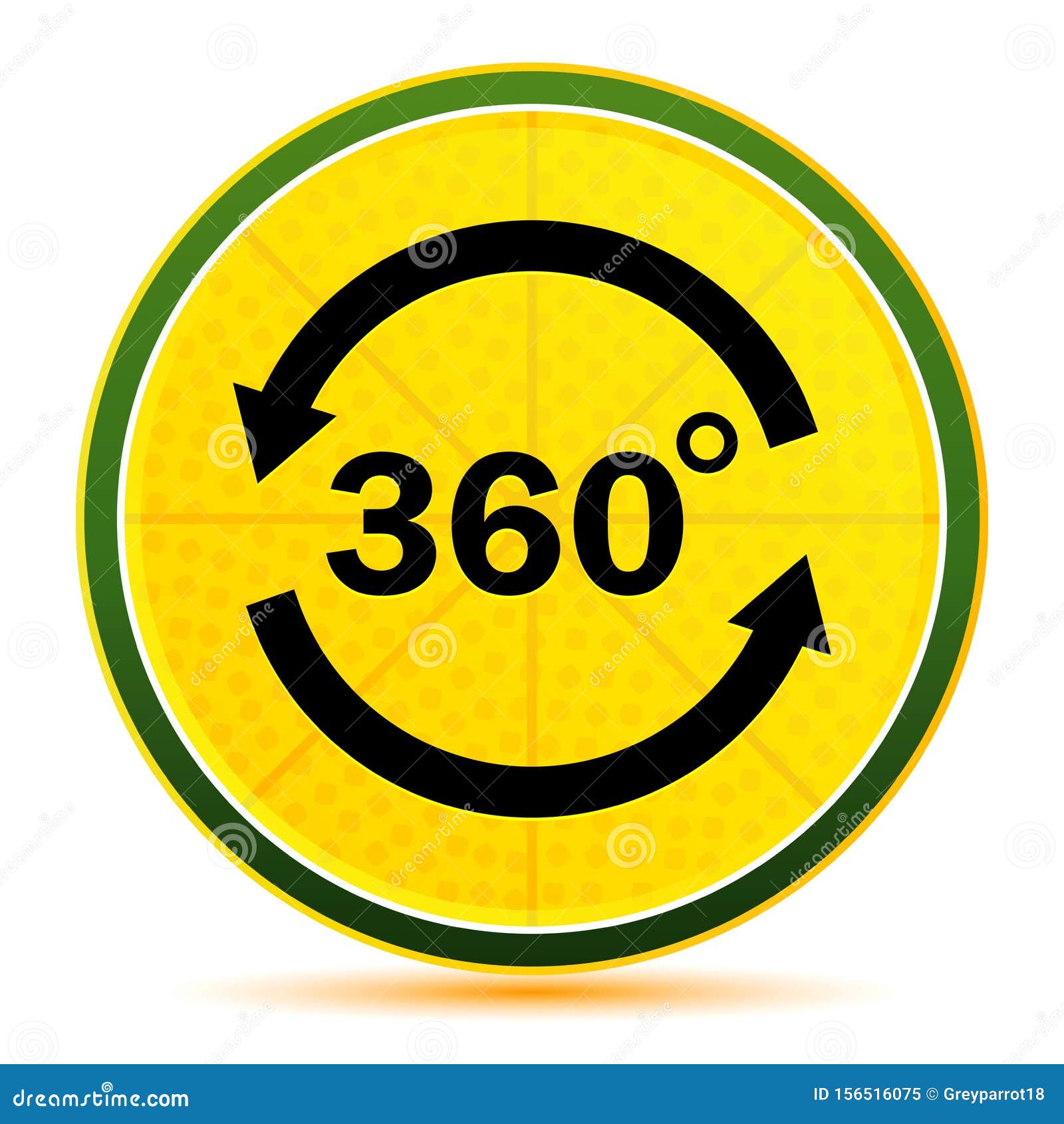360 Degrees Rotate Arrow Icon Lemon Lime Yellow Round Button ...