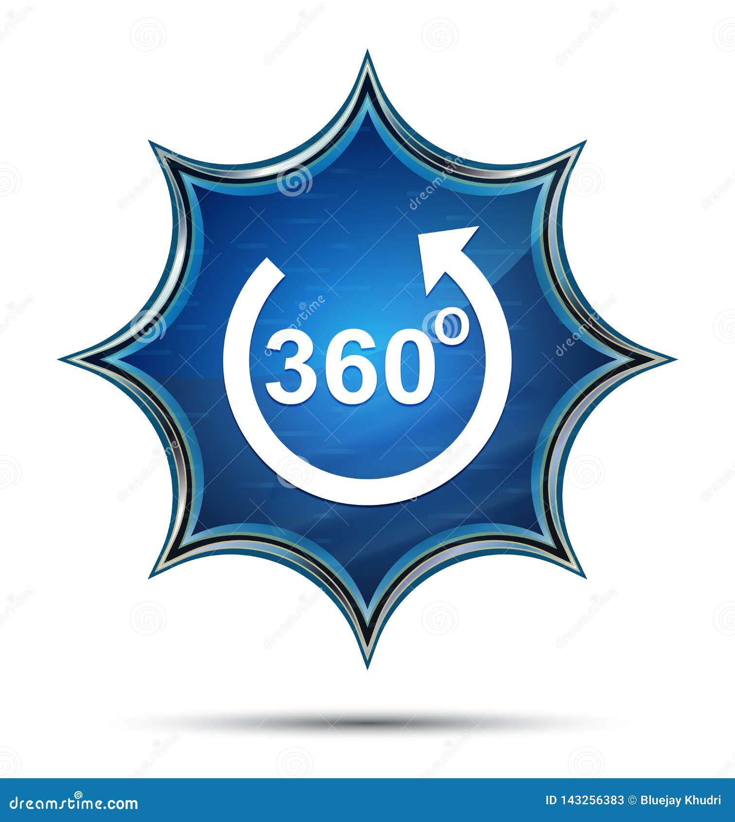 360 Degrees Rotate Arrow Icon Magical Glassy Sunburst Blue Button Stock ...