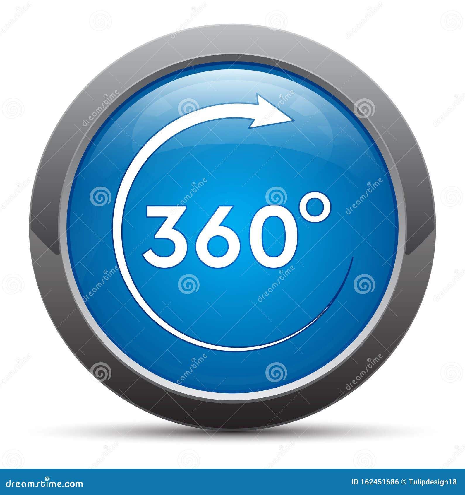 360 Degrees Rotate Arrow Icon Premium Blue Round Button Vector ...