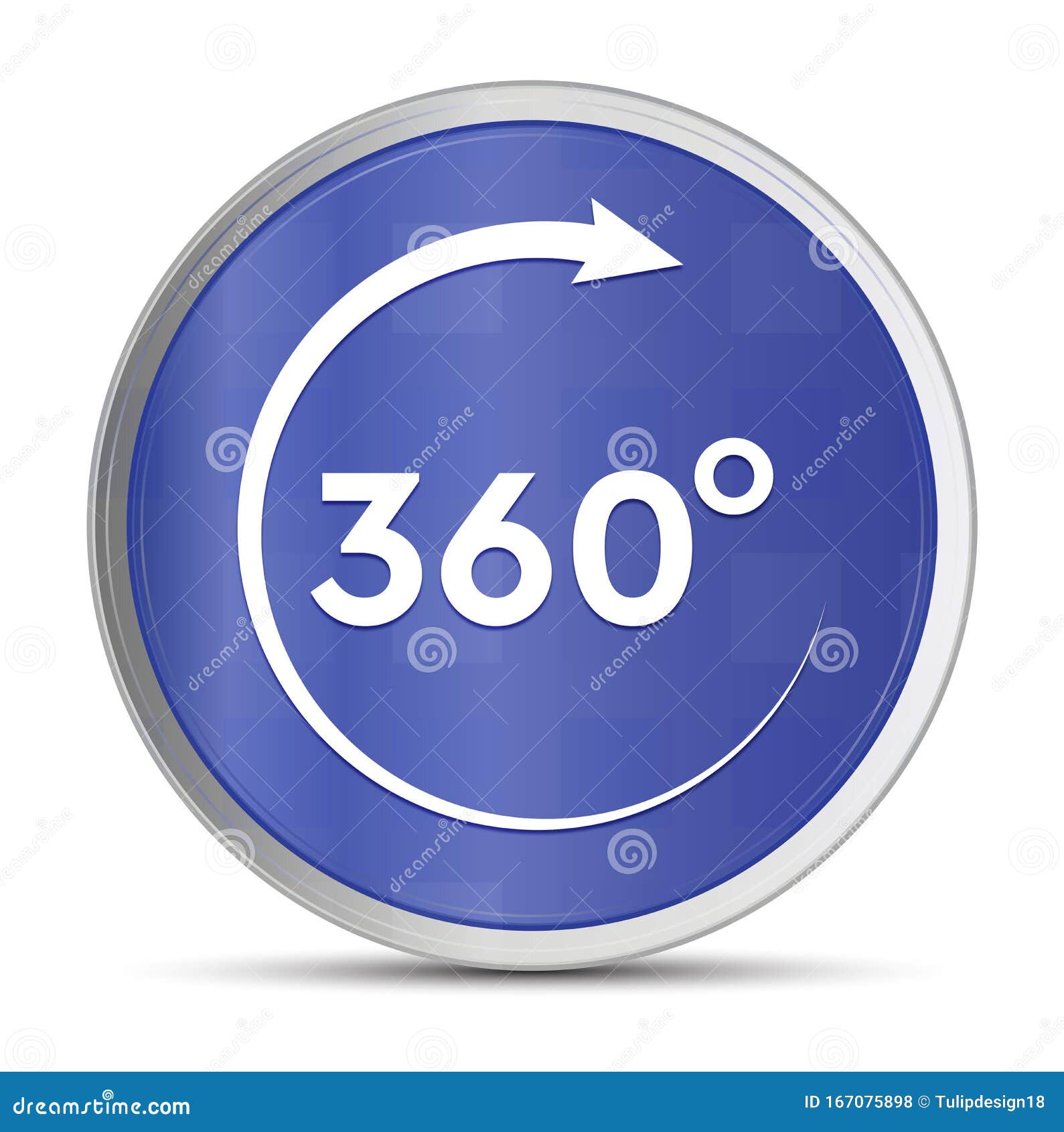 360 Degrees Rotate Arrow Icon Prime Blue Round Button Vector ...