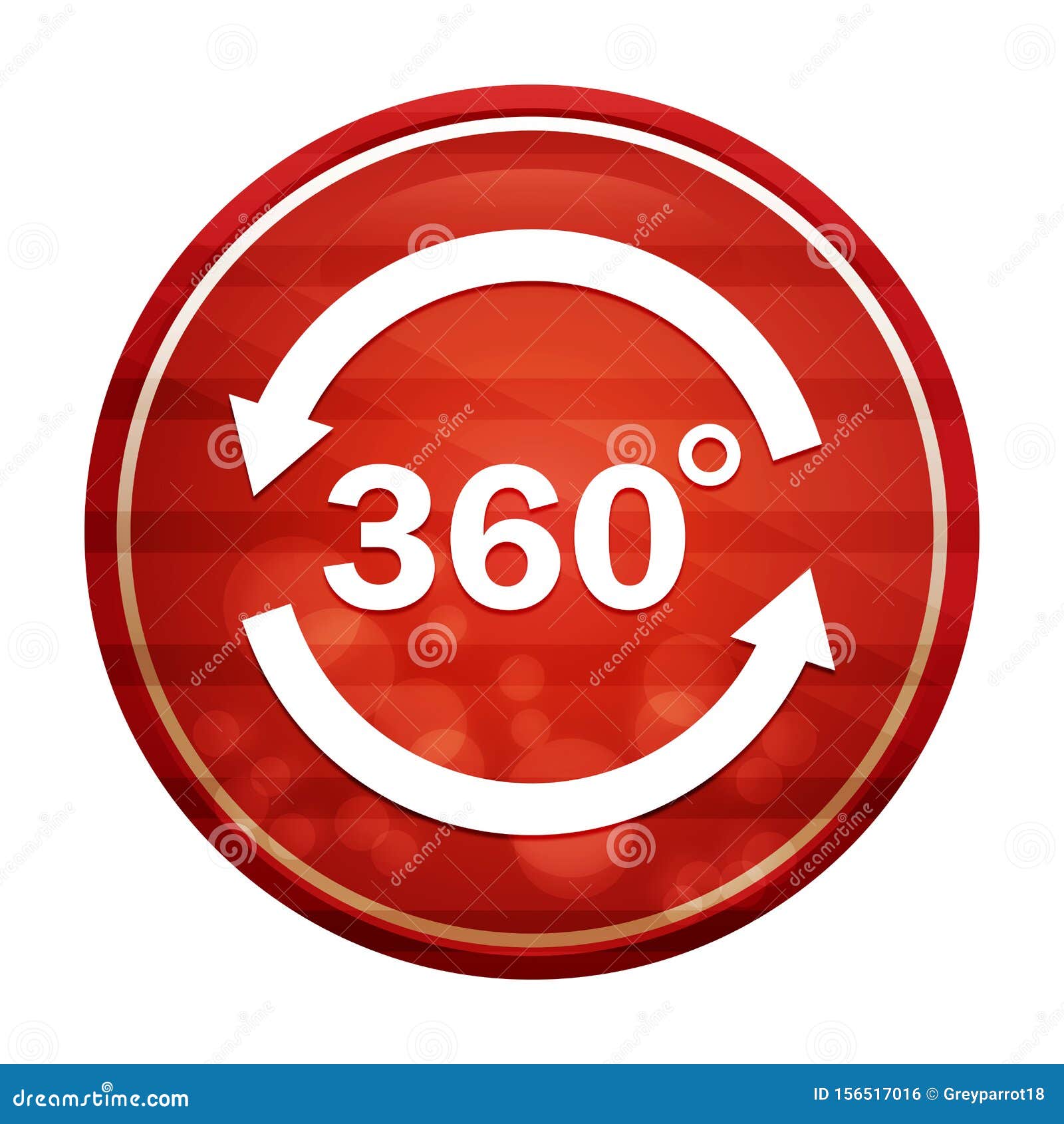 360 Degrees Rotate Arrow Icon Realistic Diagonal Motion Red Round ...