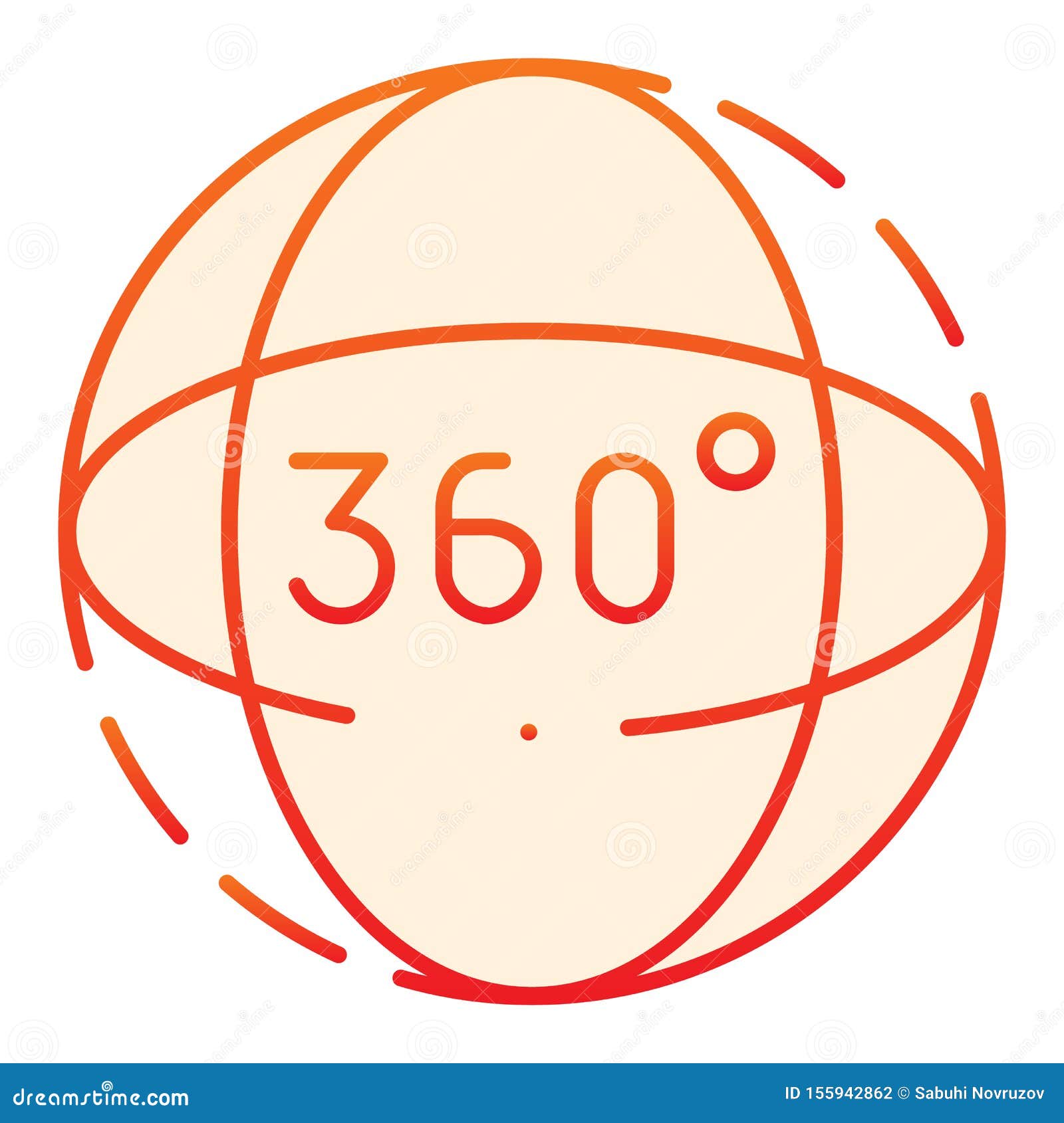 360 Degrees Rotation Flat Icon. Angle 360 Degrees Orange Icons in ...