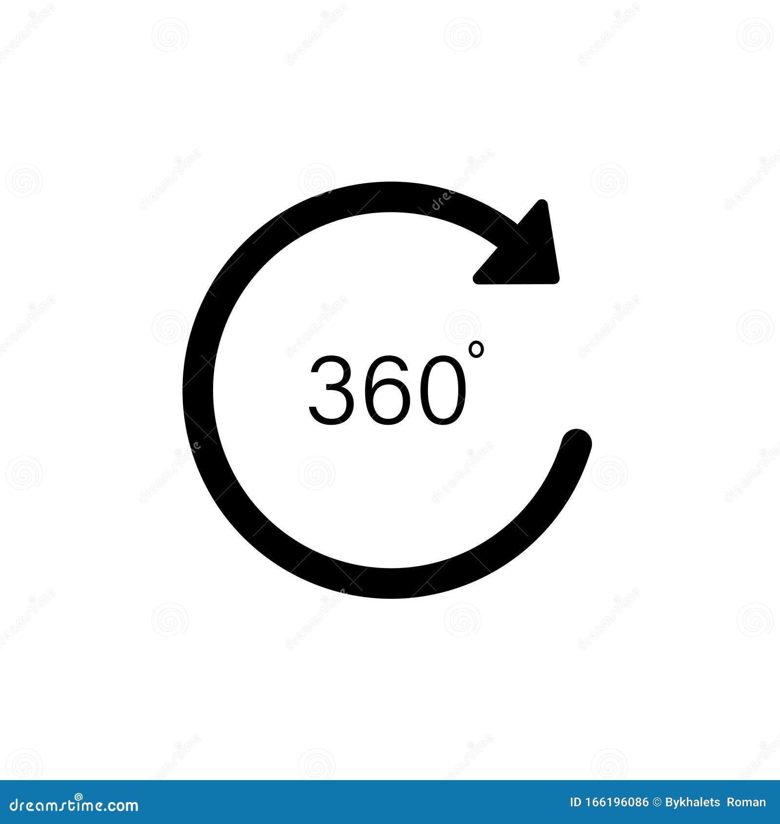 360 Degrees Rotation Icon. Sign of Rotation Stock Illustration ...