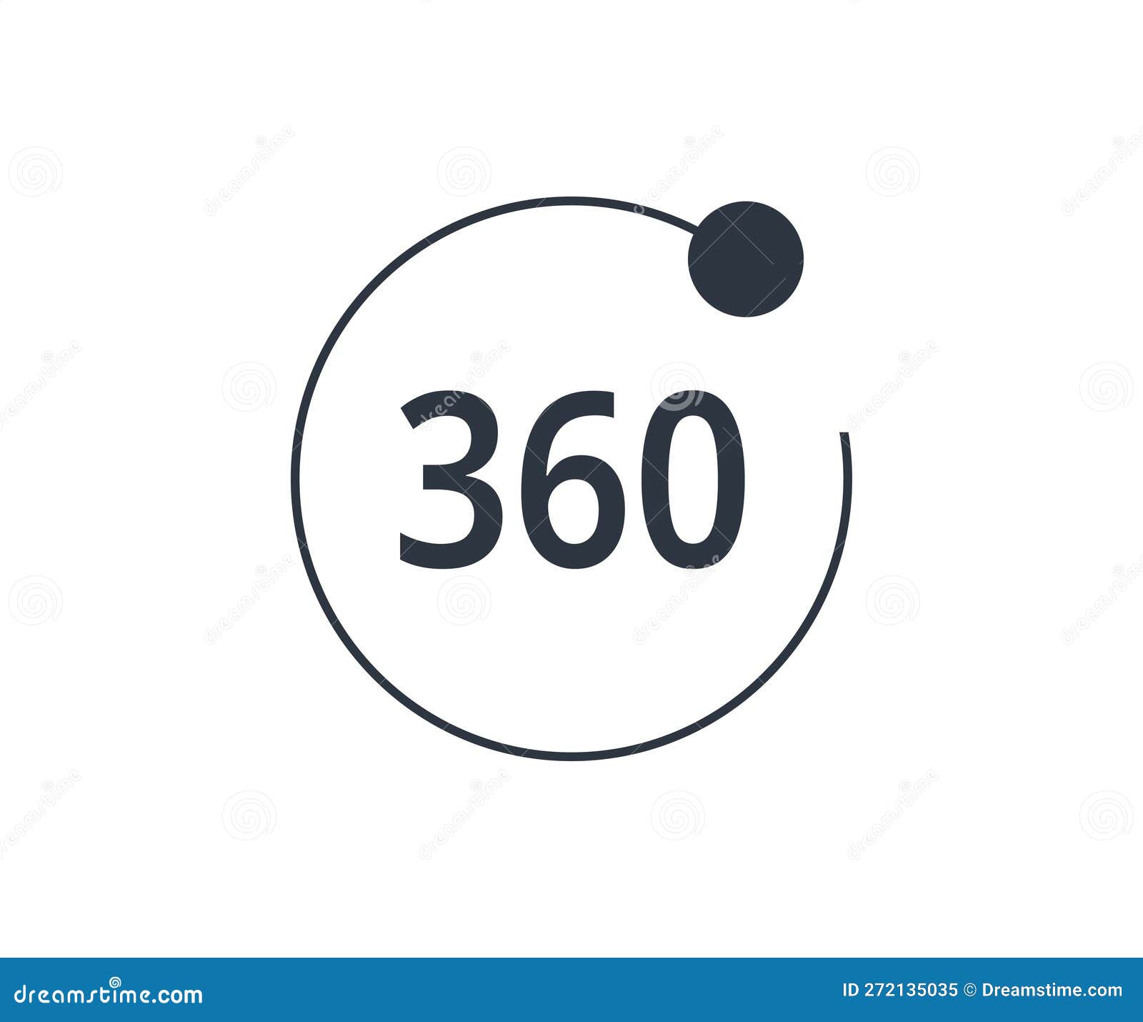 360 Degrees Sign Icon. Concept of Full Rotation and 360 Angle Stock ...