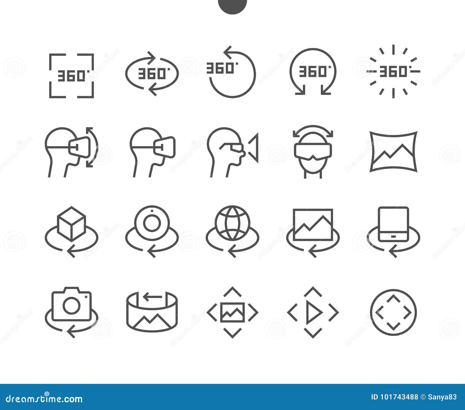 360 Degrees UI Pixel Perfect Well-crafted Vector Thin Line Icons Stock ... 360 Degrees UI Pixel Perfect Well-crafted Vector Thin Line Icons Stock ...