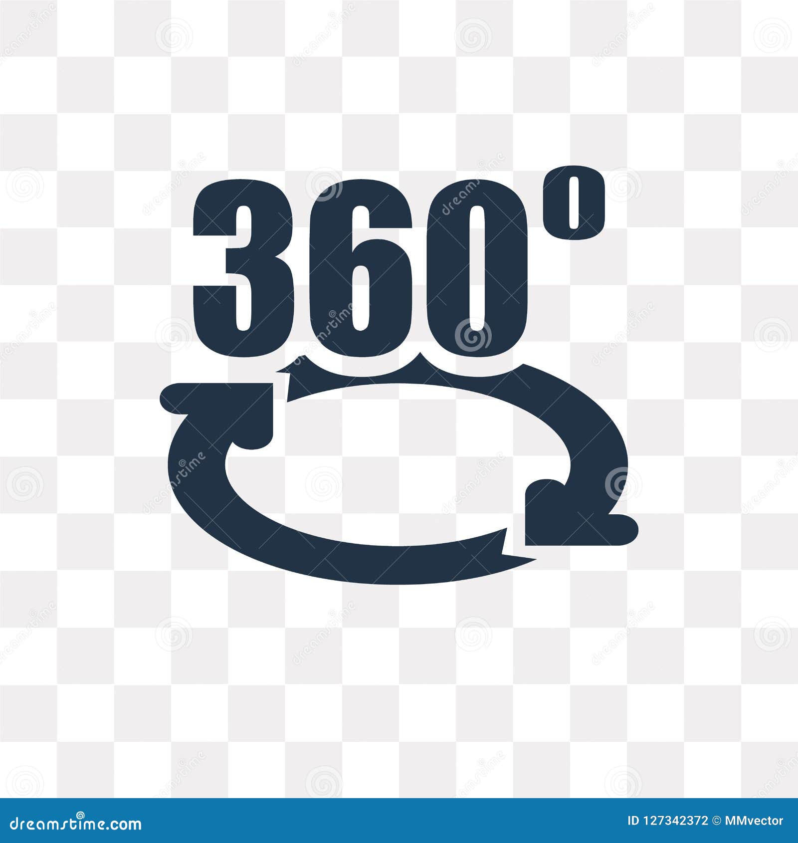 360 Degrees Vector Icon Isolated on Transparent Background, 360 Stock ...