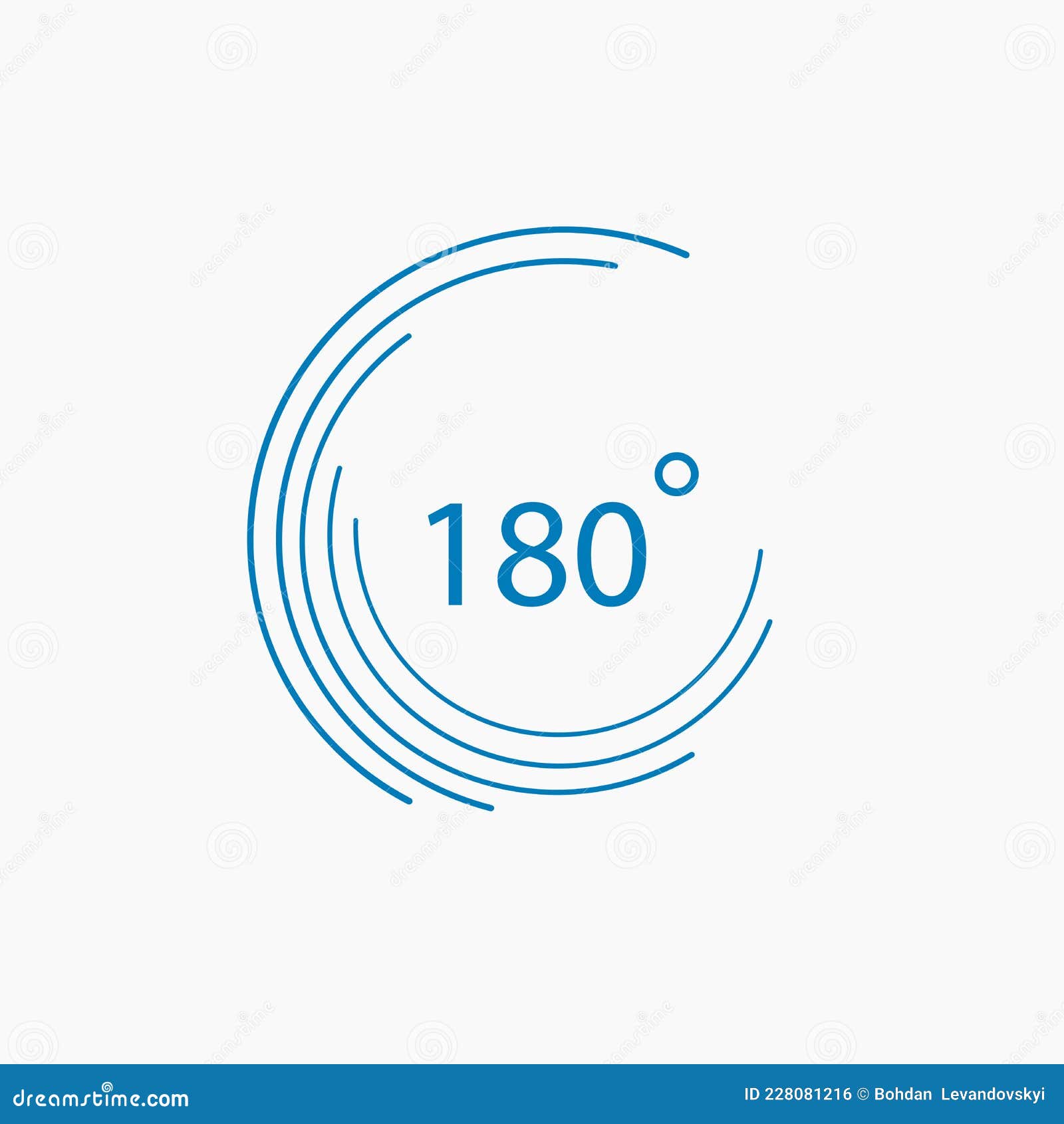 180 Degrees Vector Template Design. Eps10 Stock Vector - Illustration ...