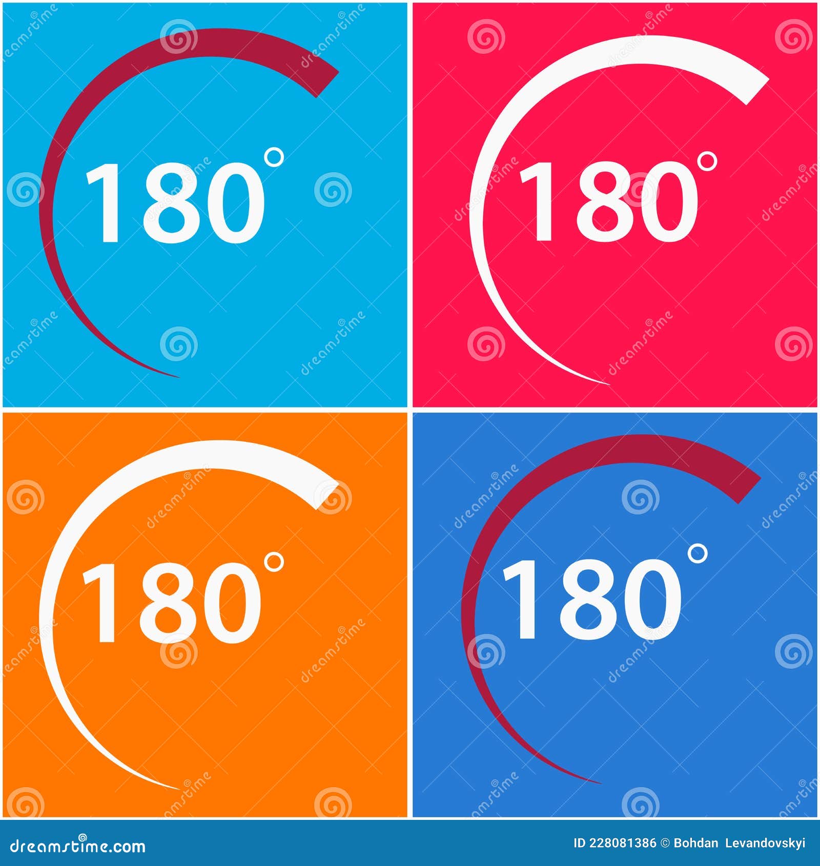 180 Degrees Vector Template Design. Eps10 Stock Vector - Illustration ...