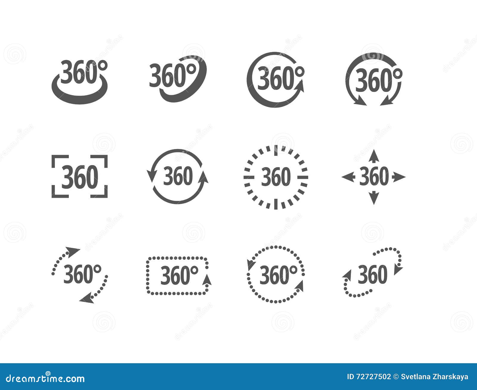 360 Degrees View Sign Vector Icons Stock Vector - Illustration of ...