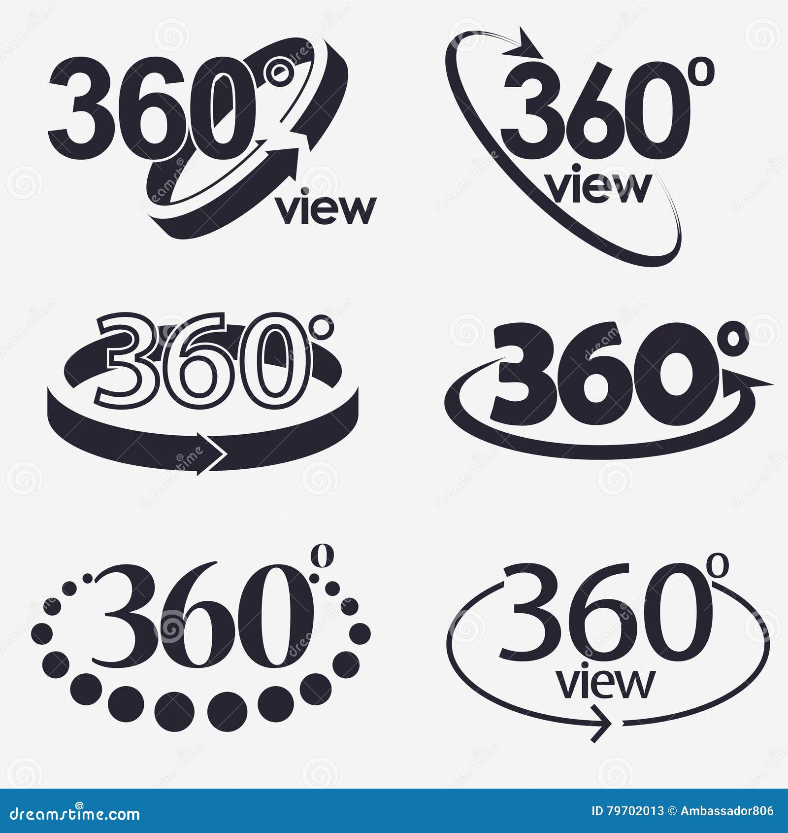 360 Degrees View Vector Icon Stock Vector - Illustration of round ...