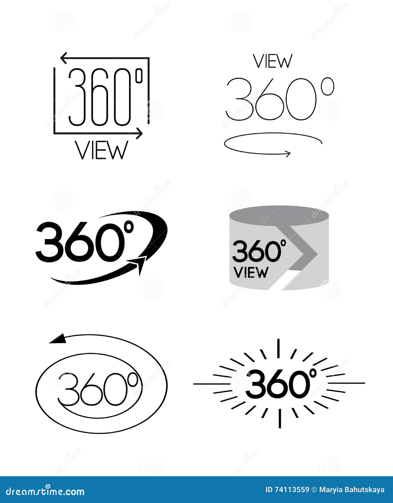 360 Degrees View Vector Icon Stock Vector - Illustration of label ...