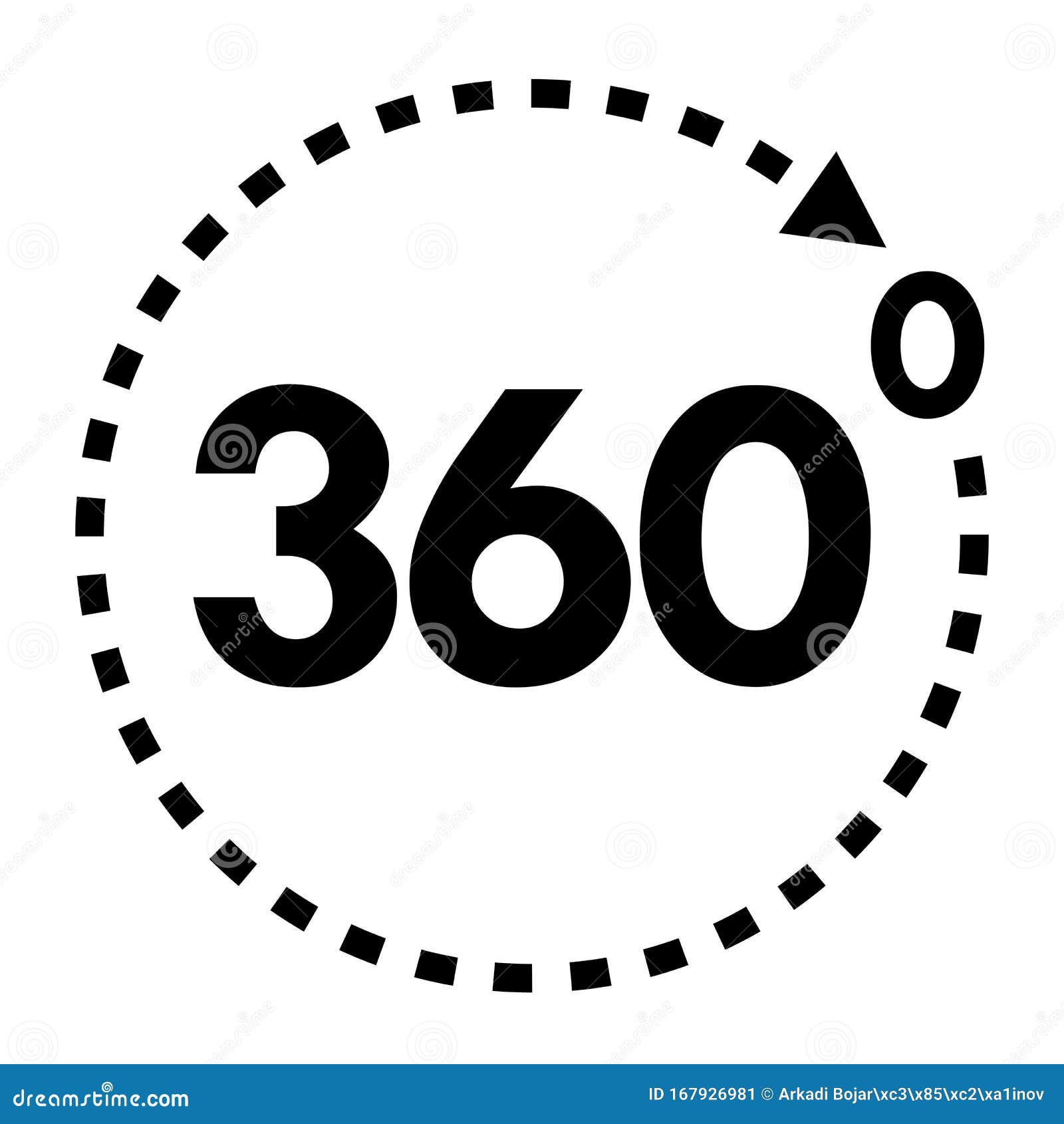 360 Degrees View Vector Icons Set. Virtual Reality Icons. Isolated ...