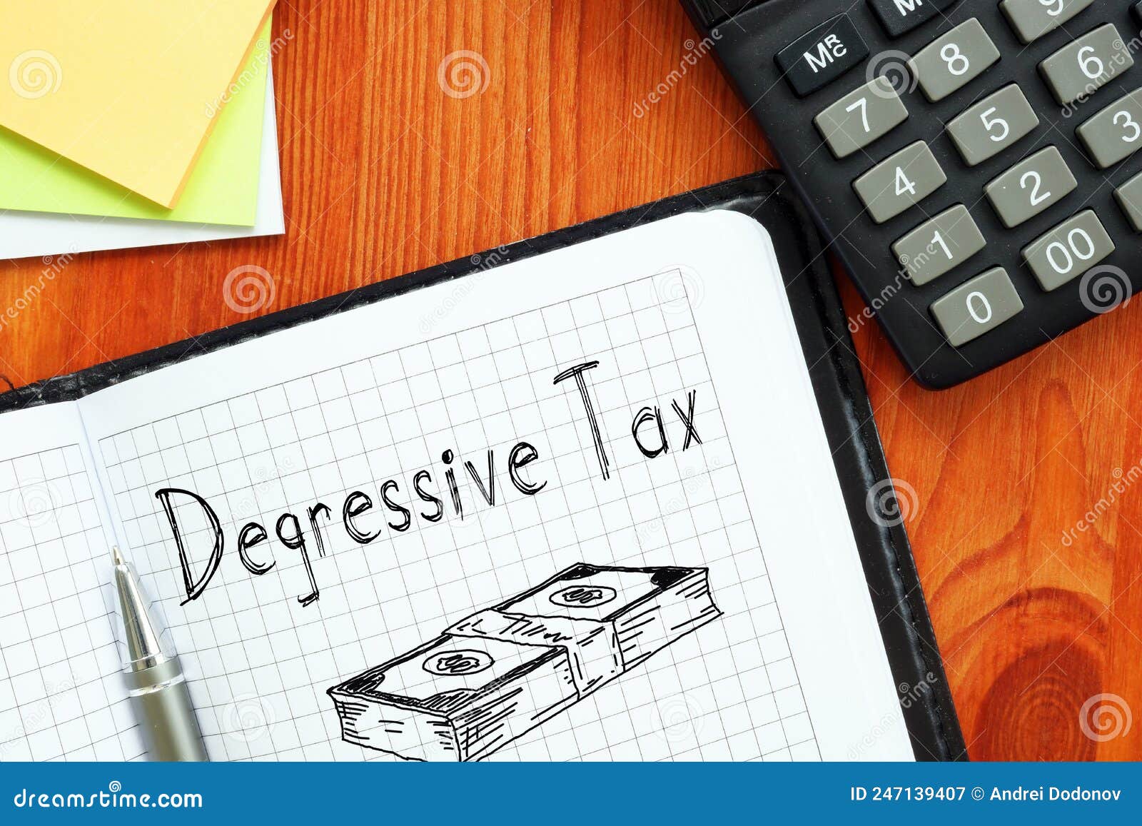 Degressive Tax is Shown Using the Text Stock Image - Image of income ...