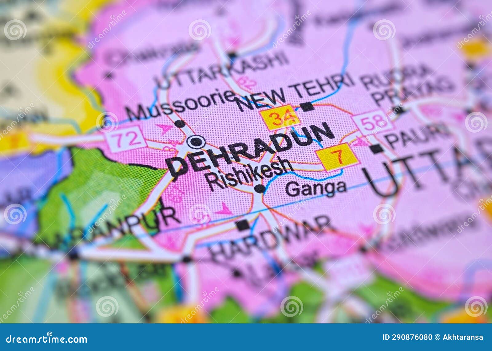 Dehradun On A Map Of India With Blur Effect Royalty-Free Stock Image ...