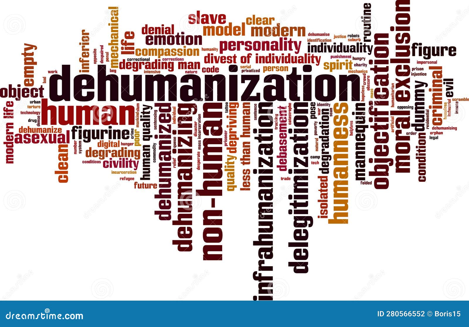 Dehumanization word cloud stock vector. Illustration of word - 280566552