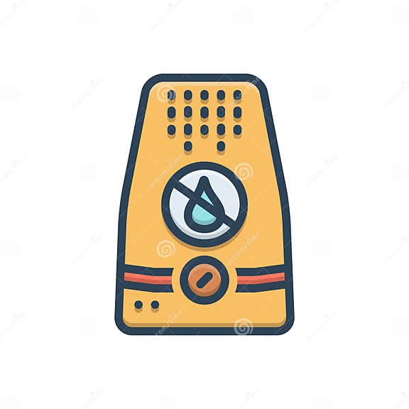 Color Illustration Icon for Dehumidifiers, Conditioner and Humidity ...