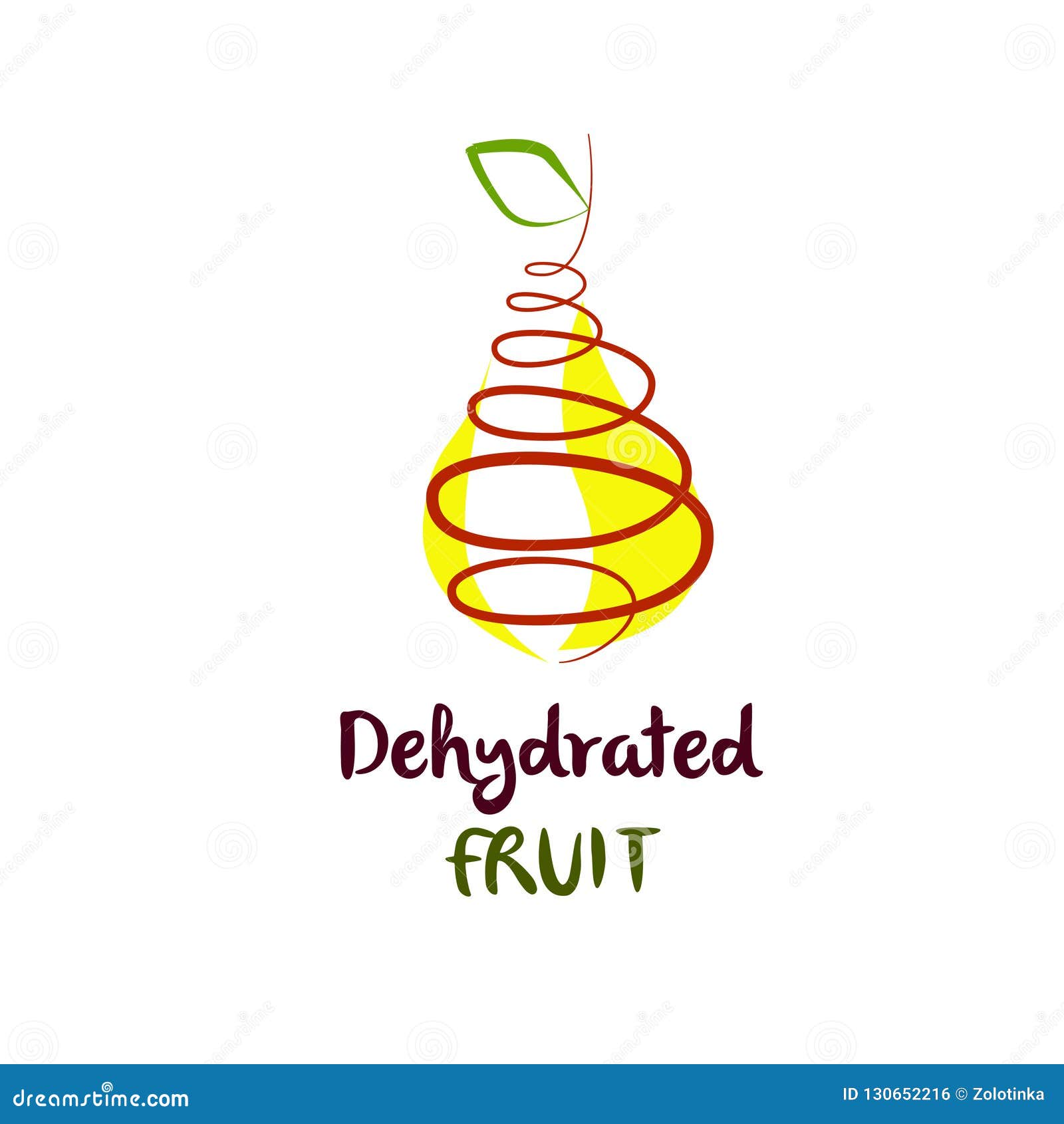 Dehydrate Fruit Logo. Abstract Spiral Inside Silhouette Pear Stock ...
