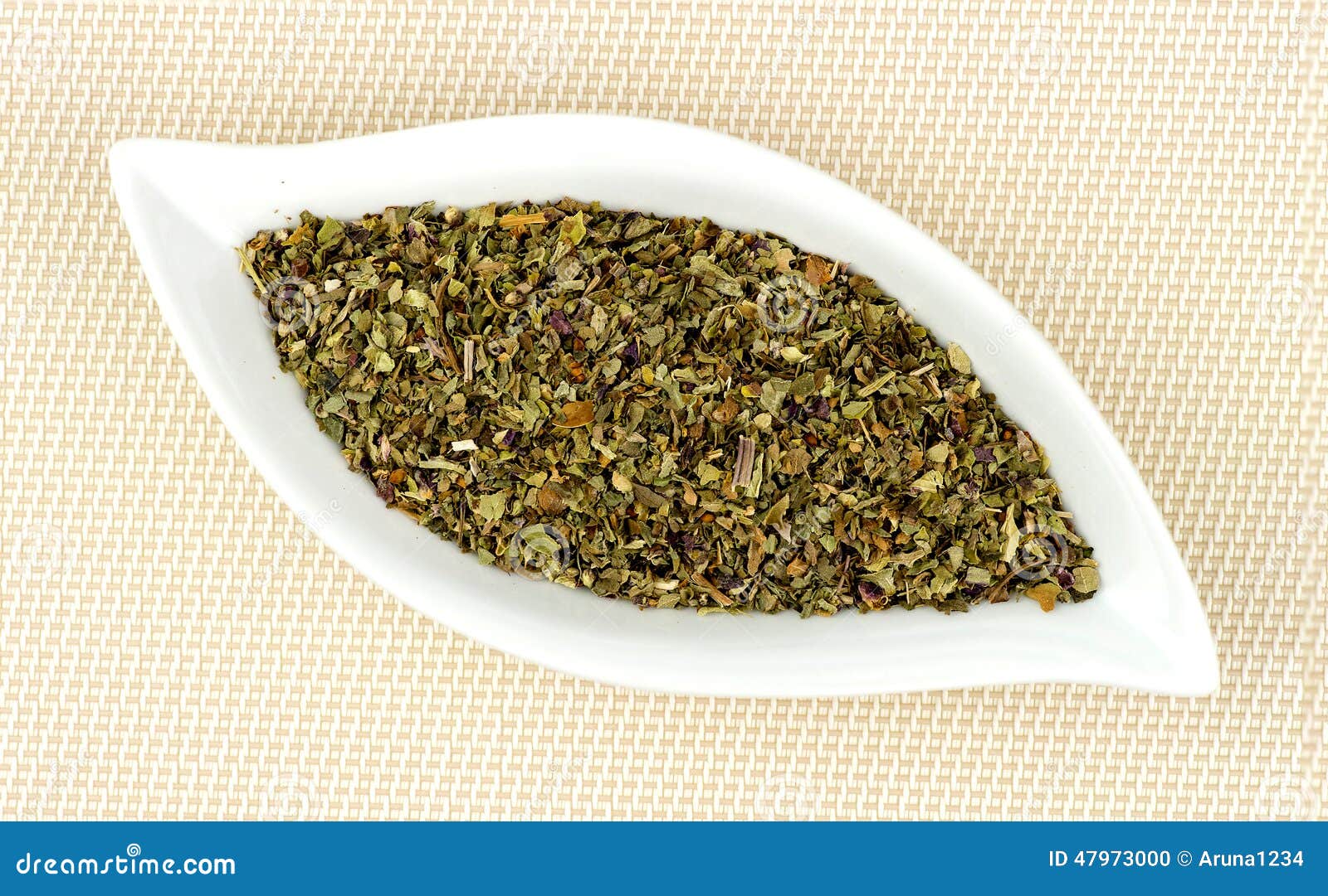 Dehydrated and Dried Basil Leaves Chopped in Gourmet Dish Stock Photo ...