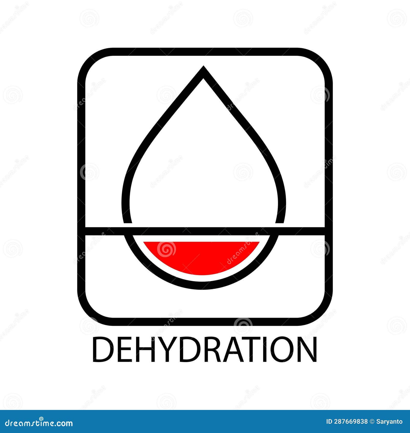 Dehydration icon. stock illustration. Illustration of healthy - 287669838