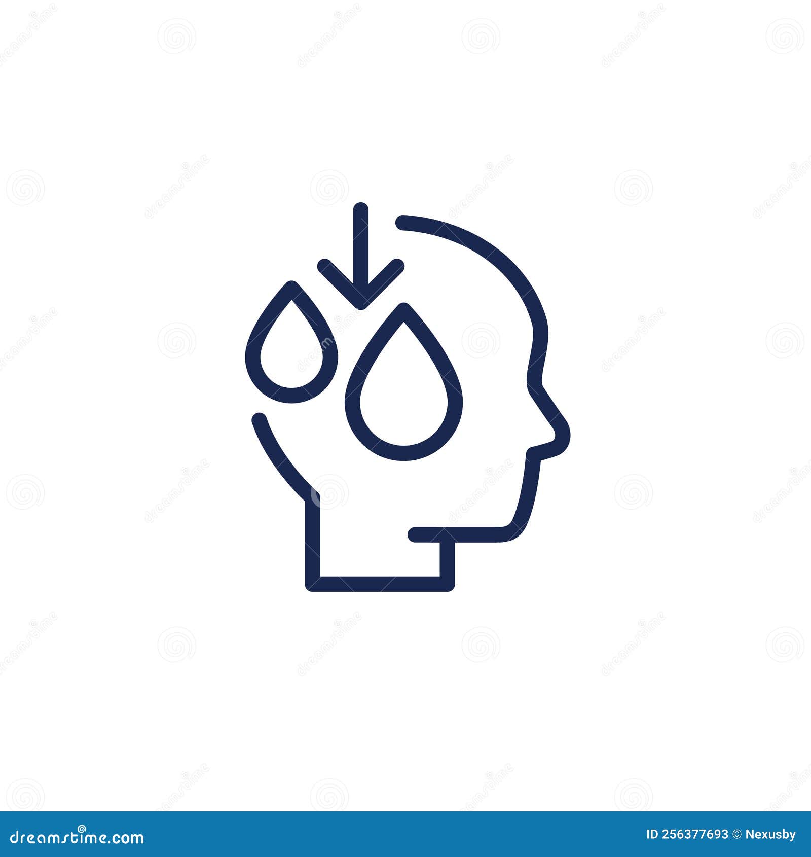 Dehydration Line Icon on White Stock Vector - Illustration of ...