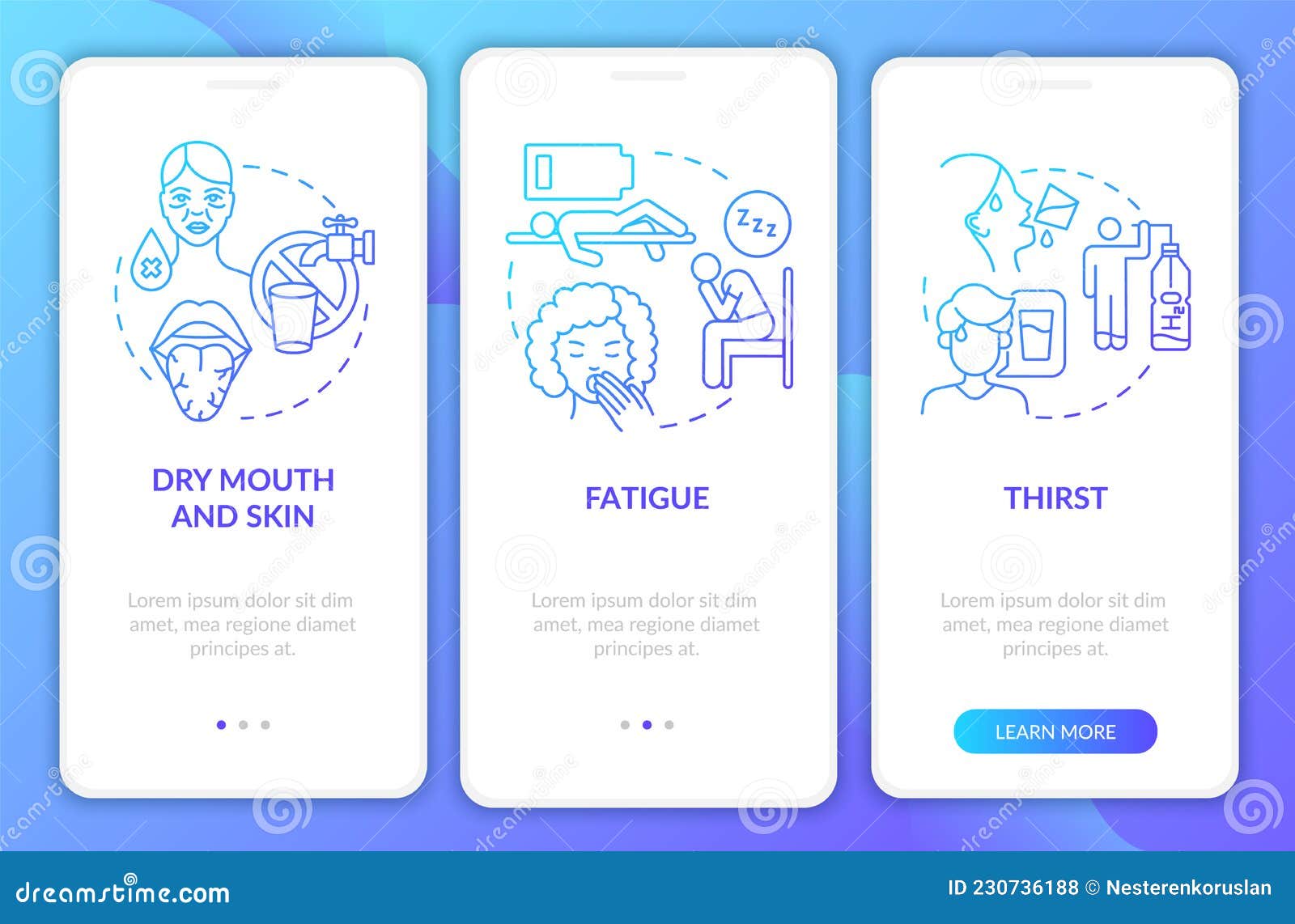 Dehydration Brochure Template Cartoon Vector | CartoonDealer.com #229904239