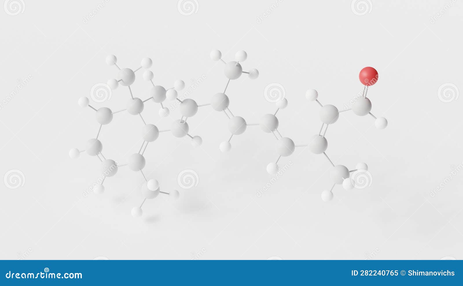 Dehydroretinal Molecule 3d, Molecular Structure, Ball And Stick Model, Structural Chemical ...